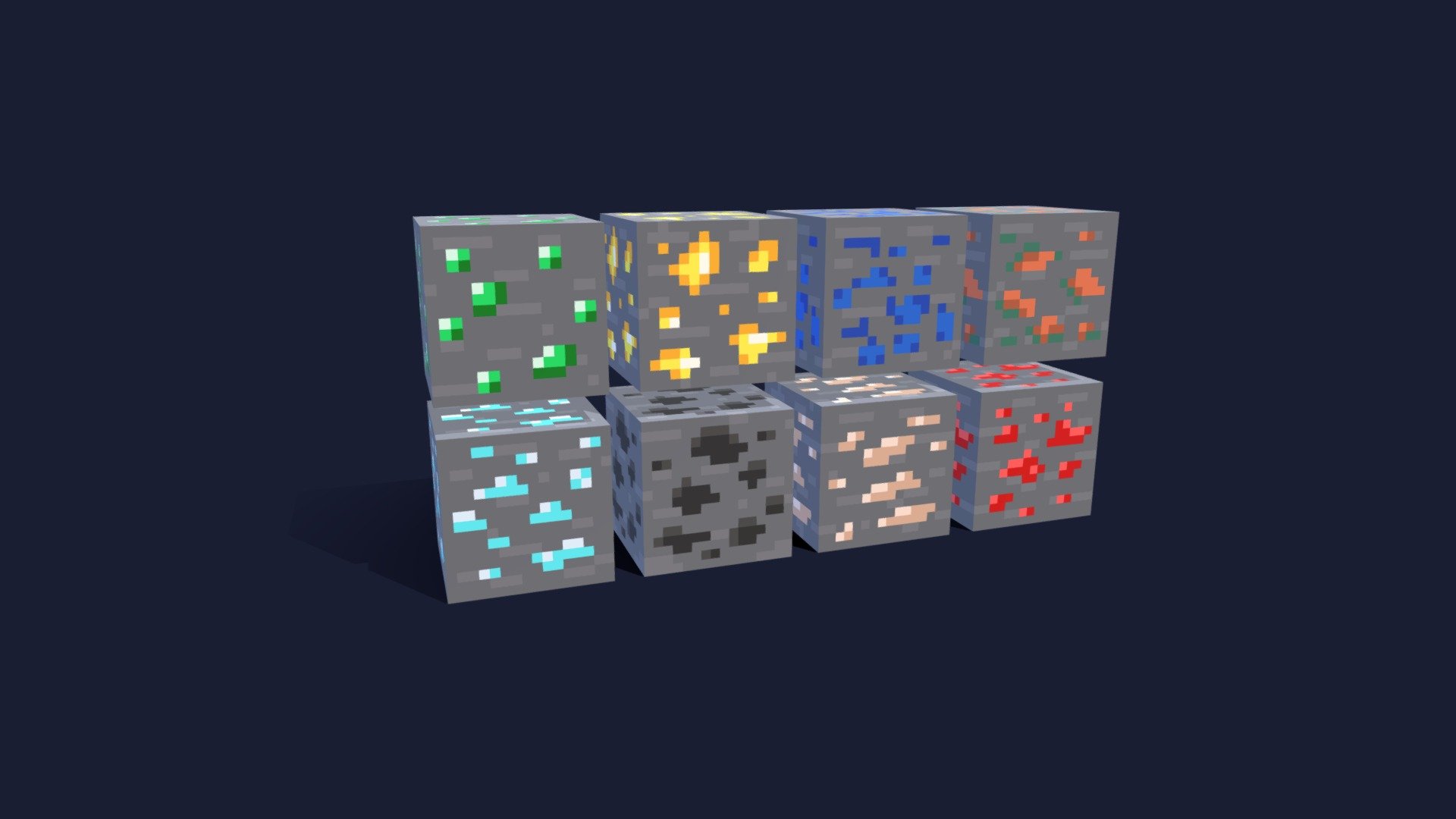 Minecraft's trailer style ores - Download Free 3D model by Tony Mersa ...