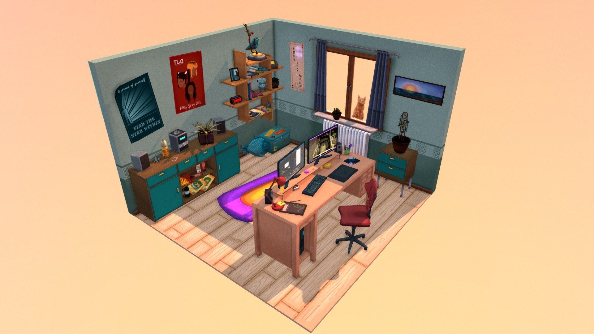 DailyRoutine - 3D model by nur_ay [eeb5c41] - Sketchfab