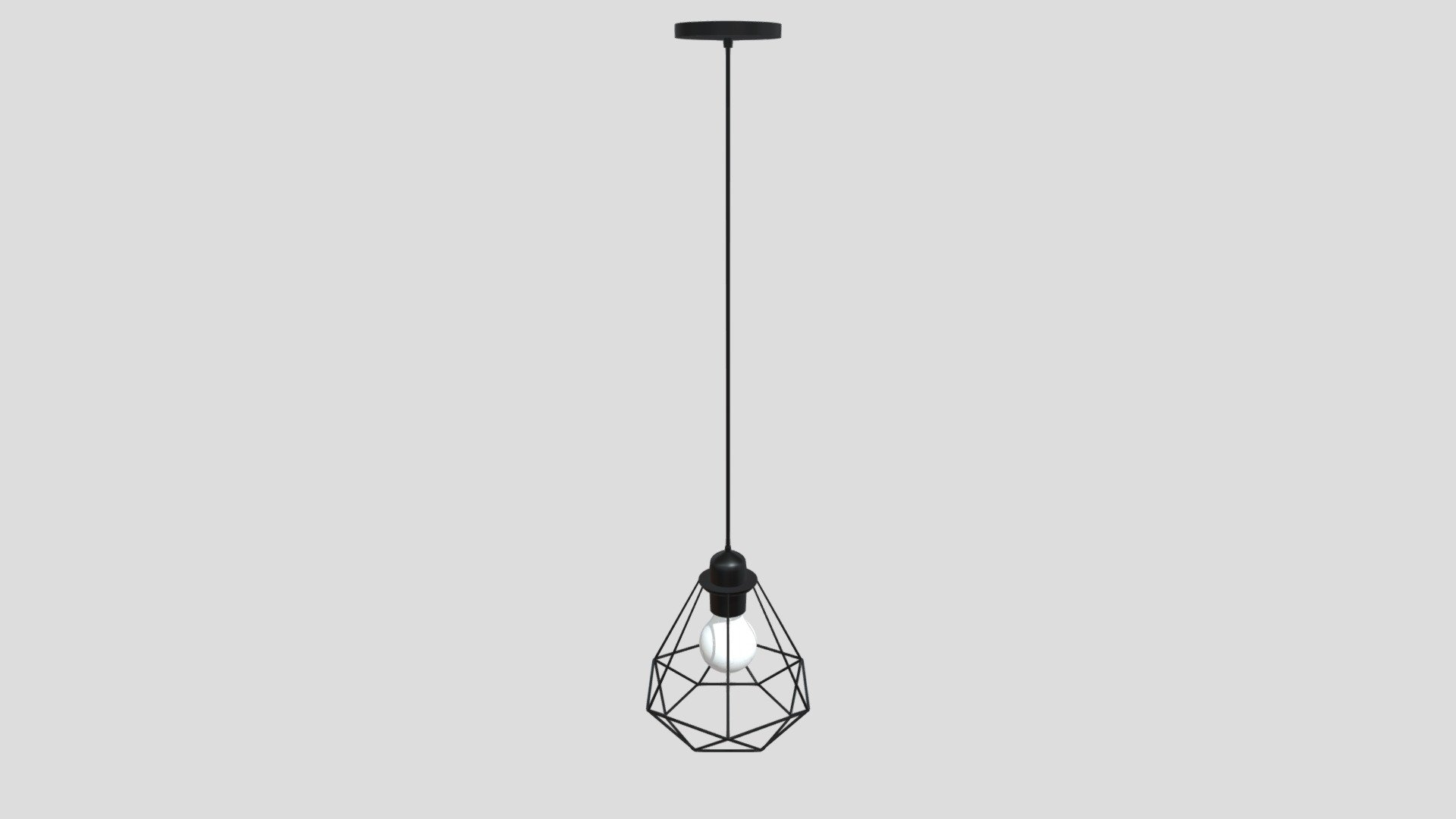 Diamond Shape Hanging Light with LED Bulb E27 - 3D model by Pavel_nami ...