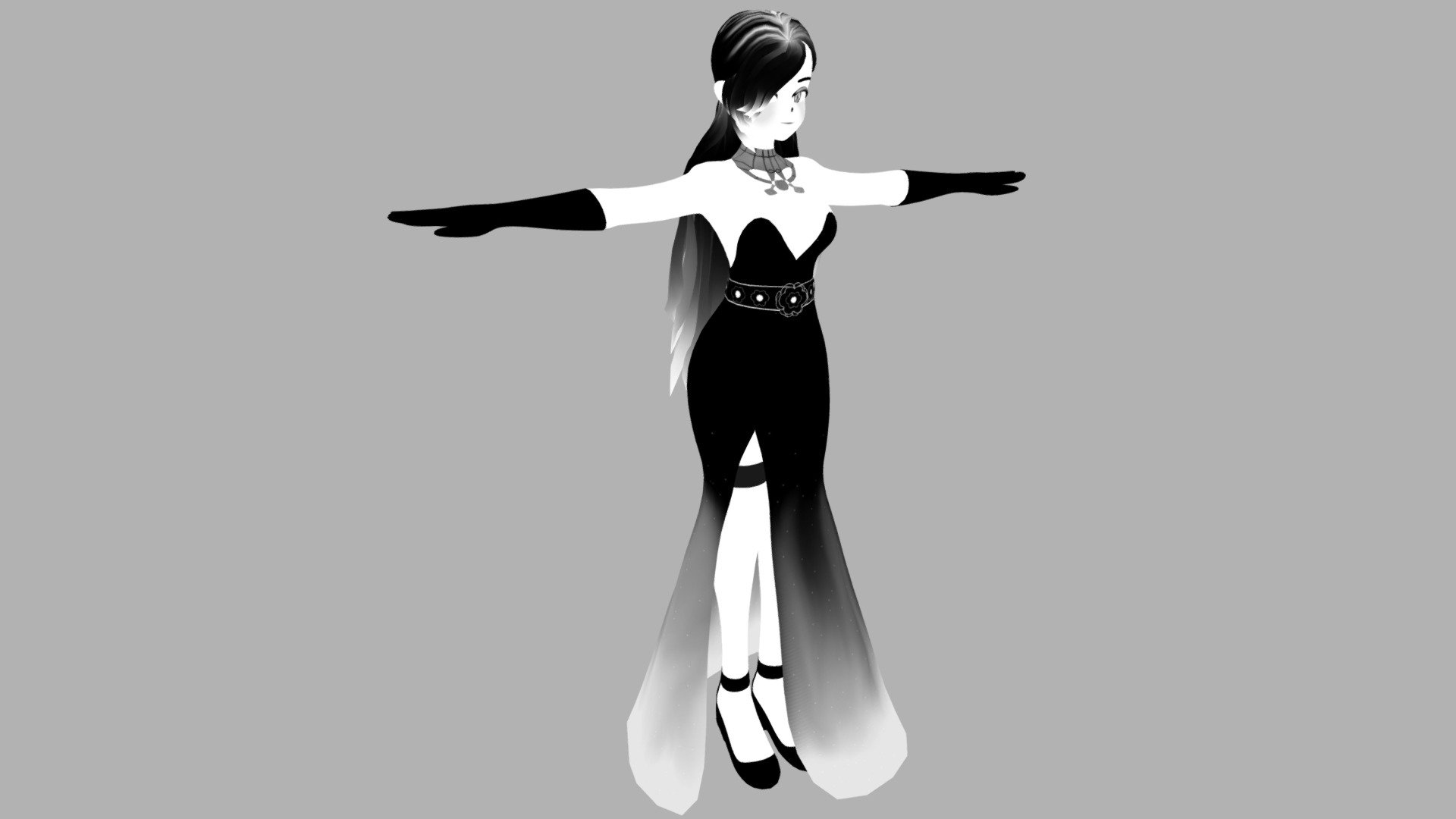 Black and White Lady - 3D model by Sakkashit [eec5d9c] - Sketchfab