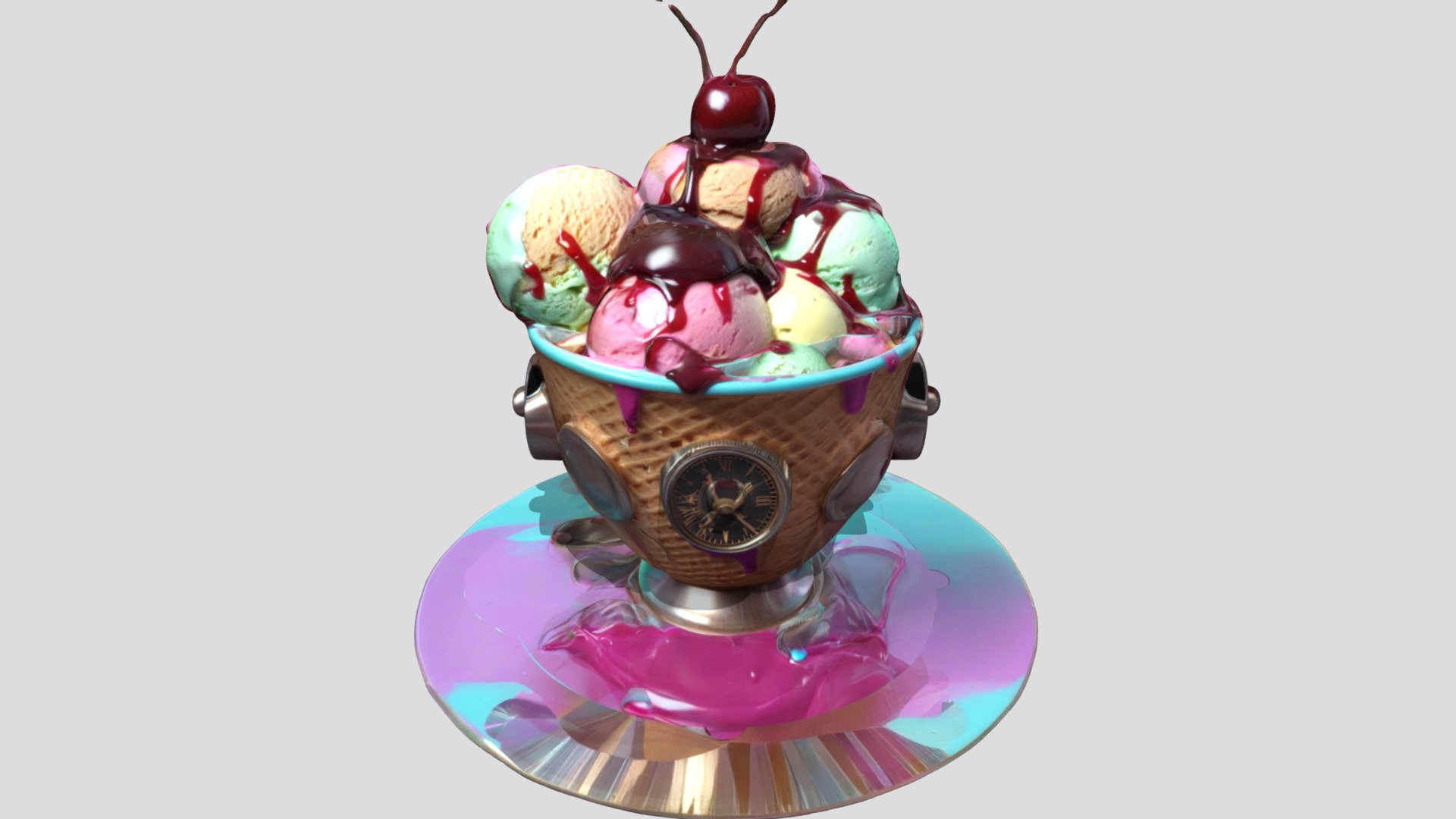 Clockwork Sundae - dessert - Download Free 3D model by Brian Trepanier ...