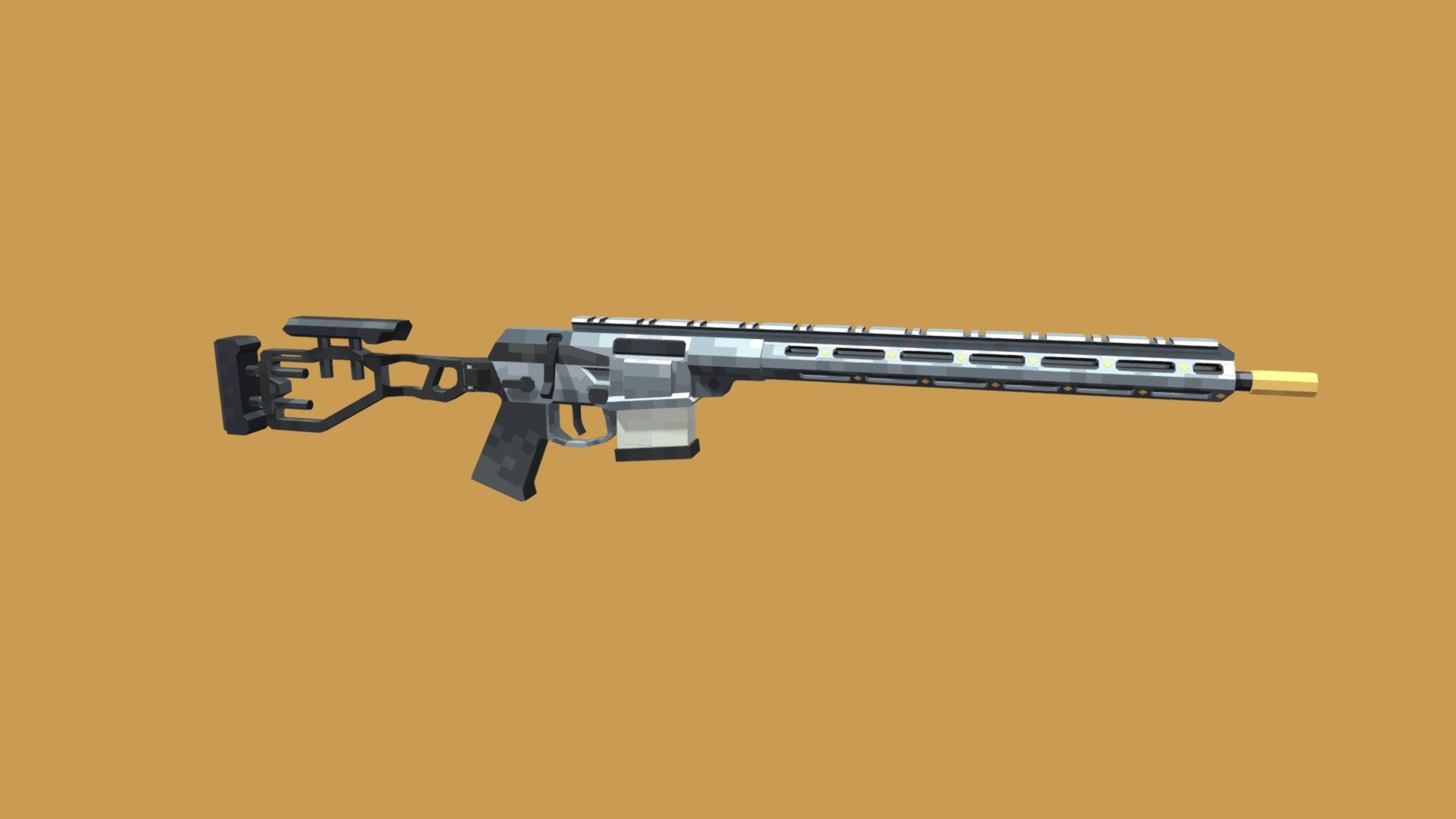 low poly Q mini fix rifle - 3D model by maxinablender [eecf645] - Sketchfab