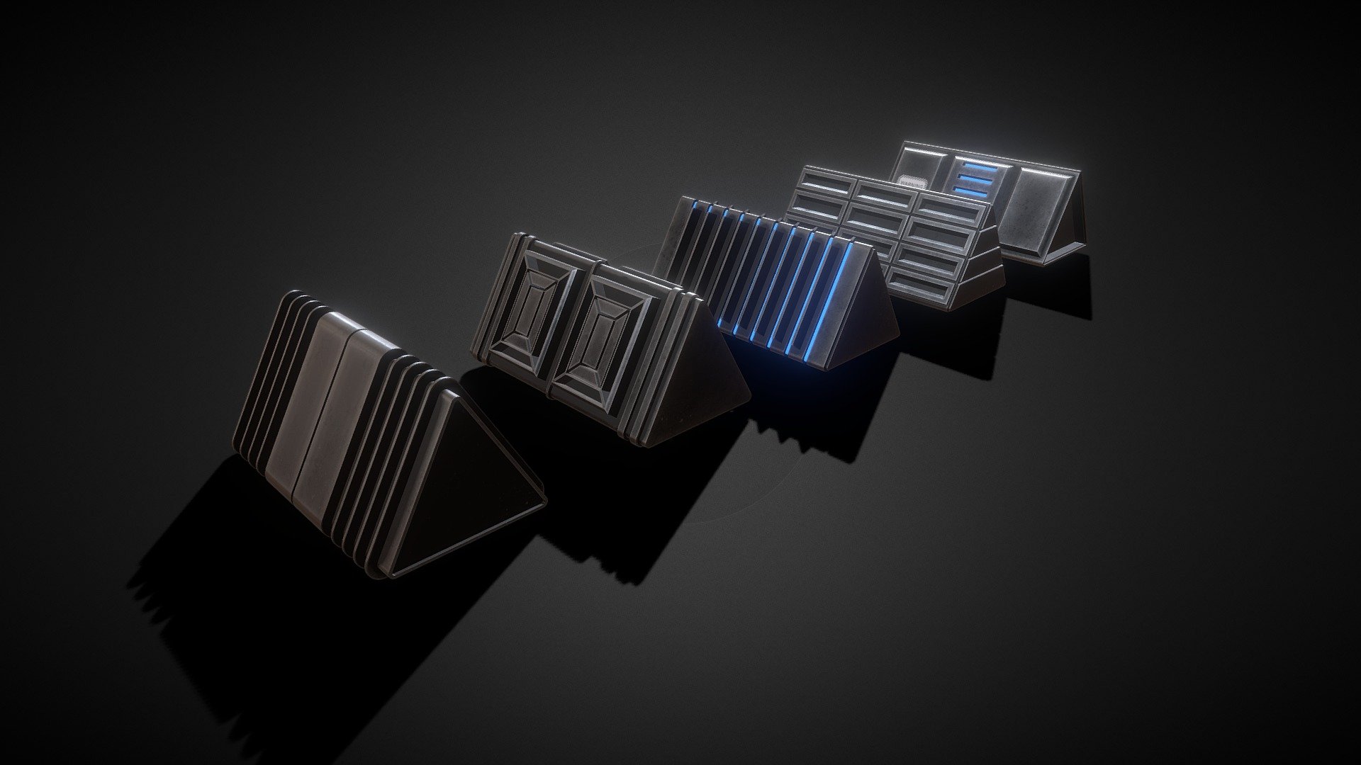 Sci- Fi Triangle Box Metal (Part Three) - Buy Royalty Free 3D model by ...
