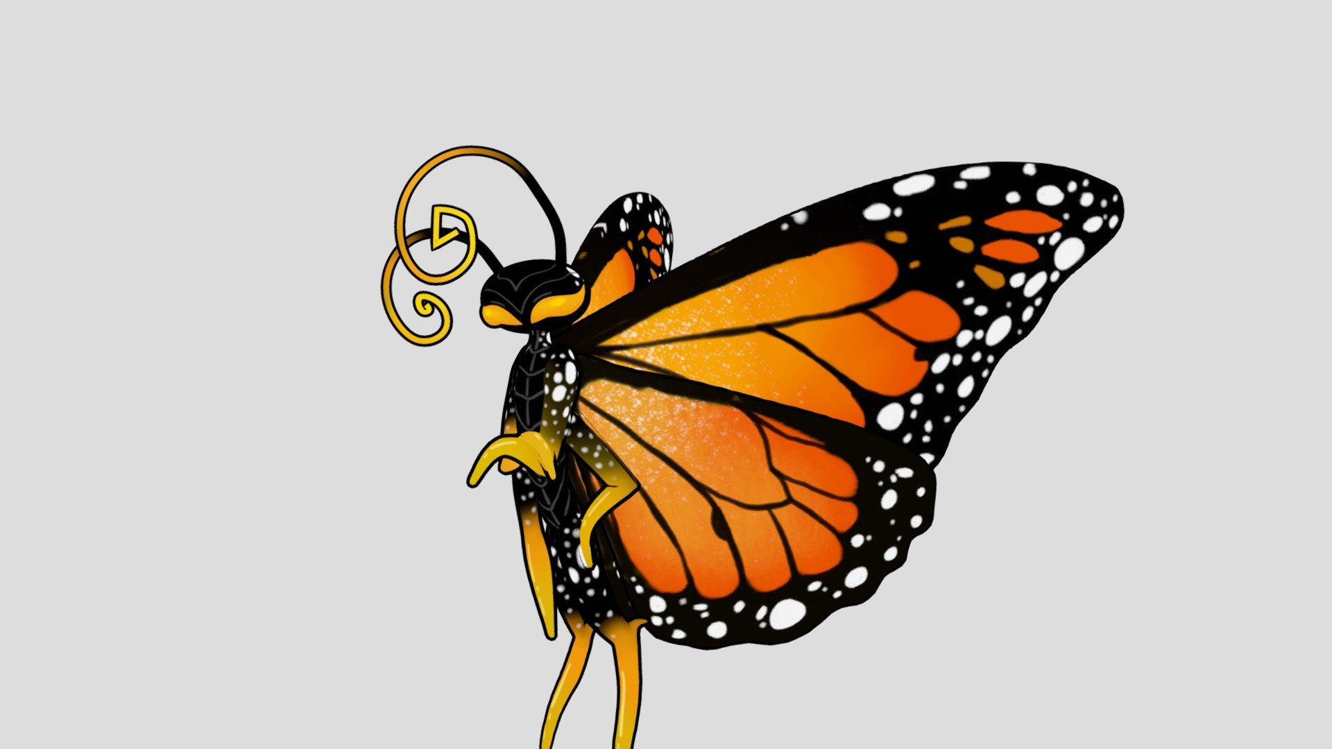 Auryn The Monarch Butterfly - Download Free 3D model by Lourila ...