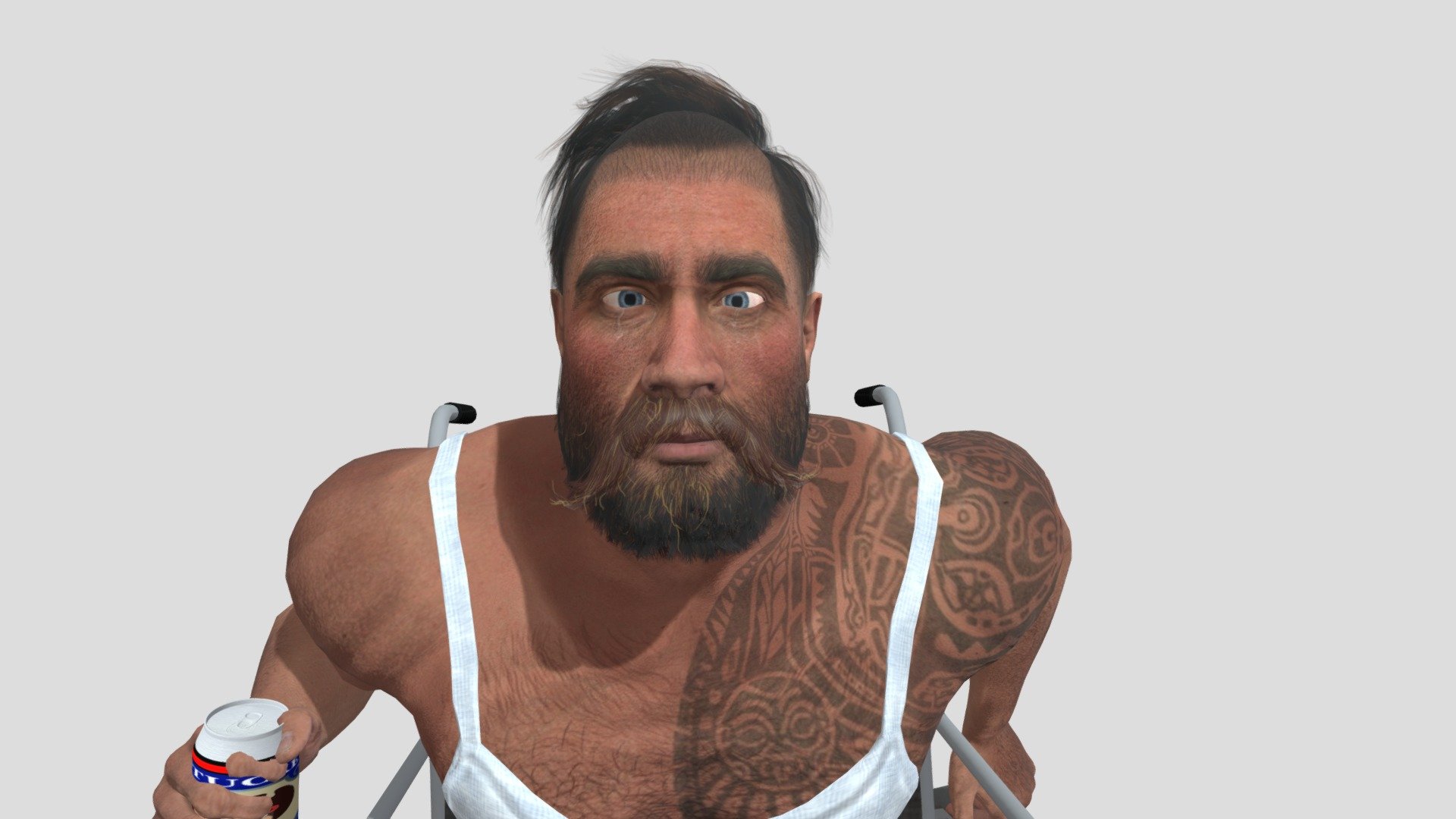 Dwayne Johnson As Joe Swanson With Beer - Download Free 3D model by ...