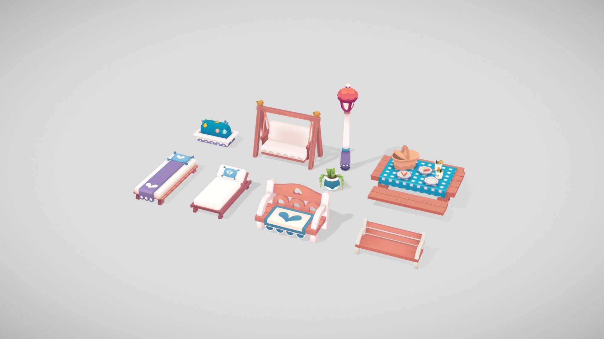 Cute Decorations - 3D model by Elyutt (@Ludonaut) [eee3eca] - Sketchfab