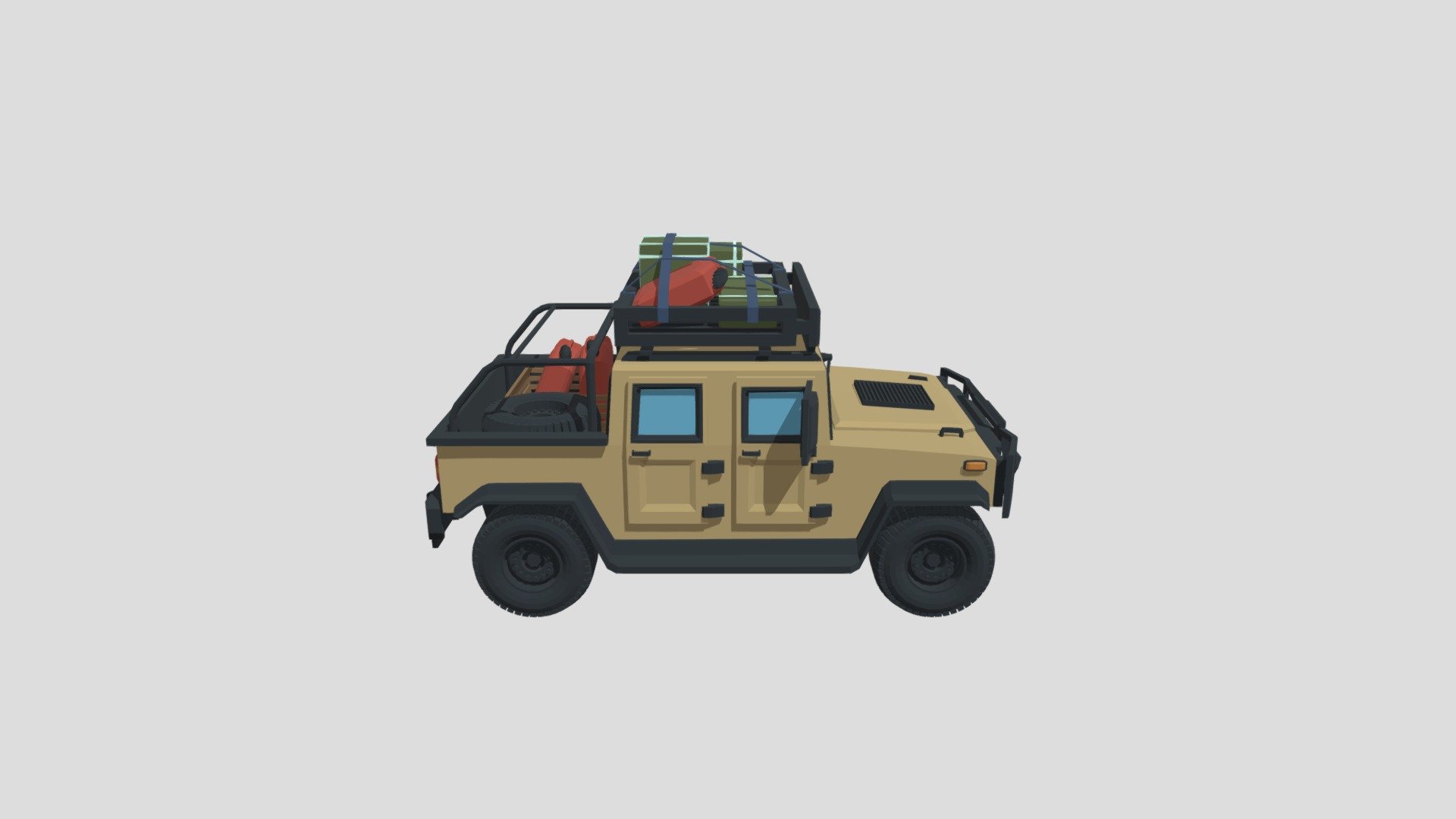 Lowpoly SUV HUMMER - 3D model by stevewen [eee68c7] - Sketchfab