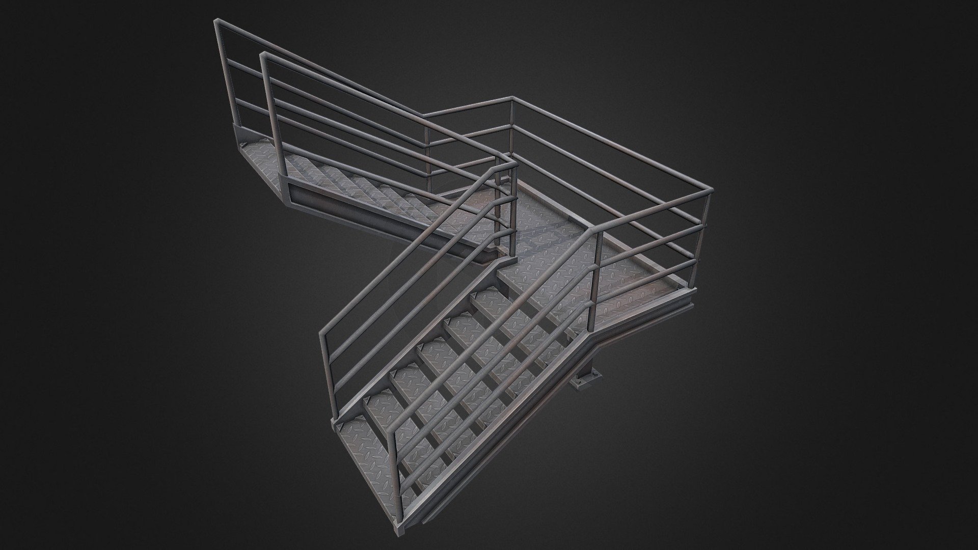 Hand-Painted Industrial Factory Stairs - 3D model by Graham (@graham3d ...