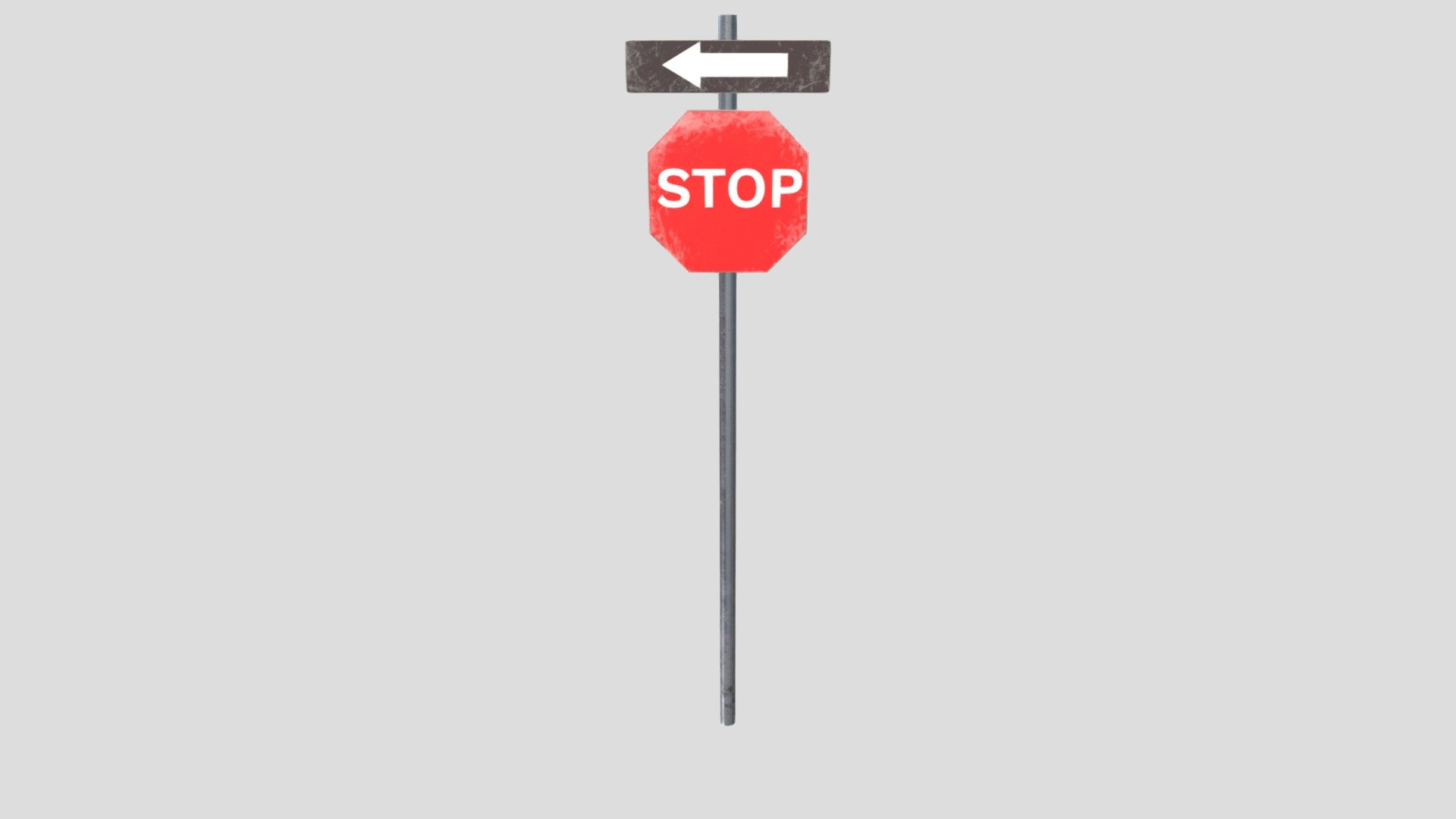 Worn/Dirty Stop Sign With Directional Arrow - Download Free 3D model by ...