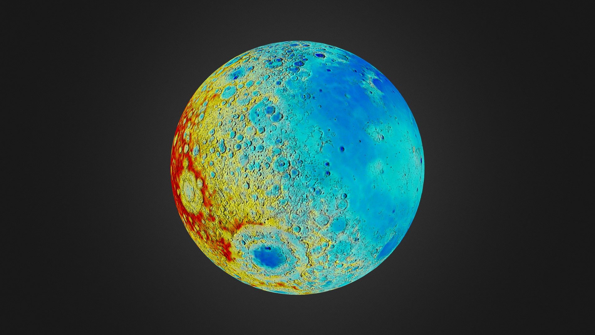 Lunar topography - 3D model by Earth Sciences, University of Newcastle ...