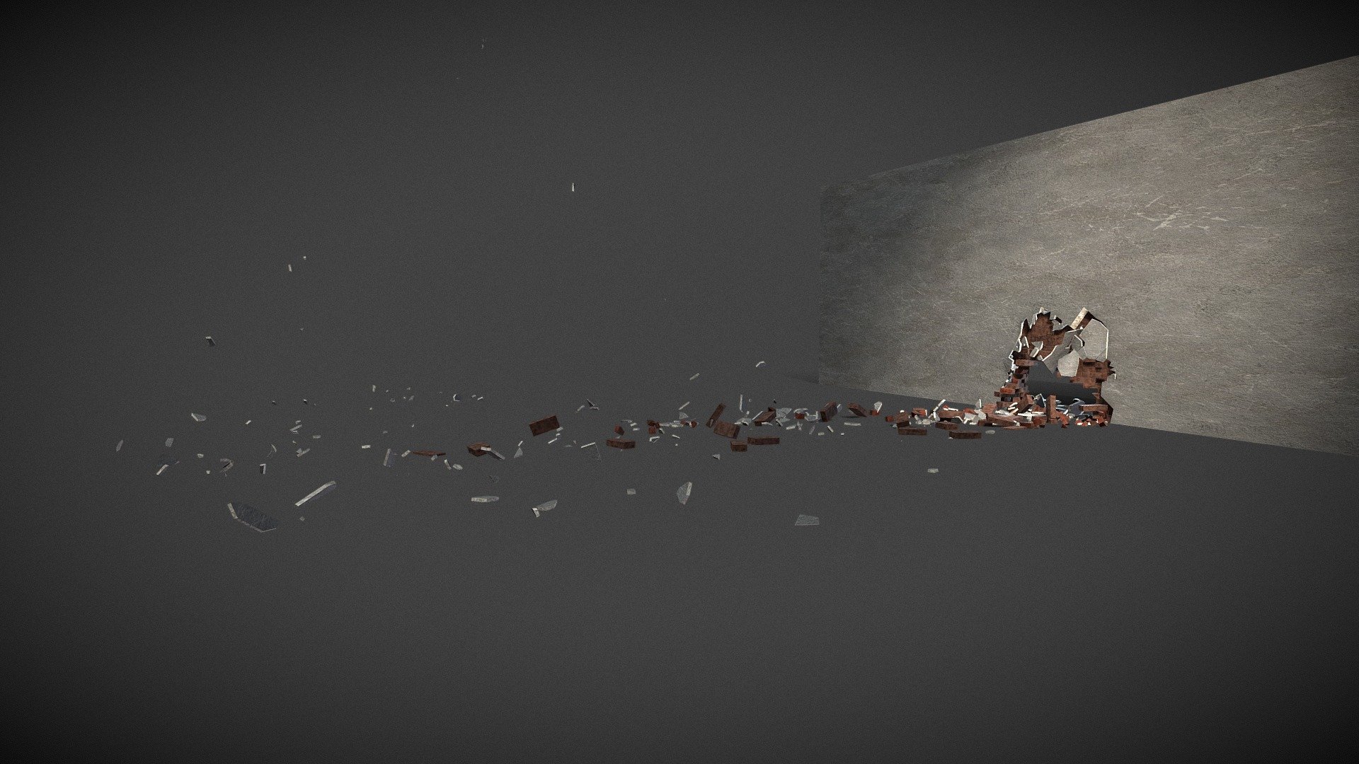 Bomb Crack Brick Wall 01 Below - Buy Royalty Free 3D model by paulyang ...