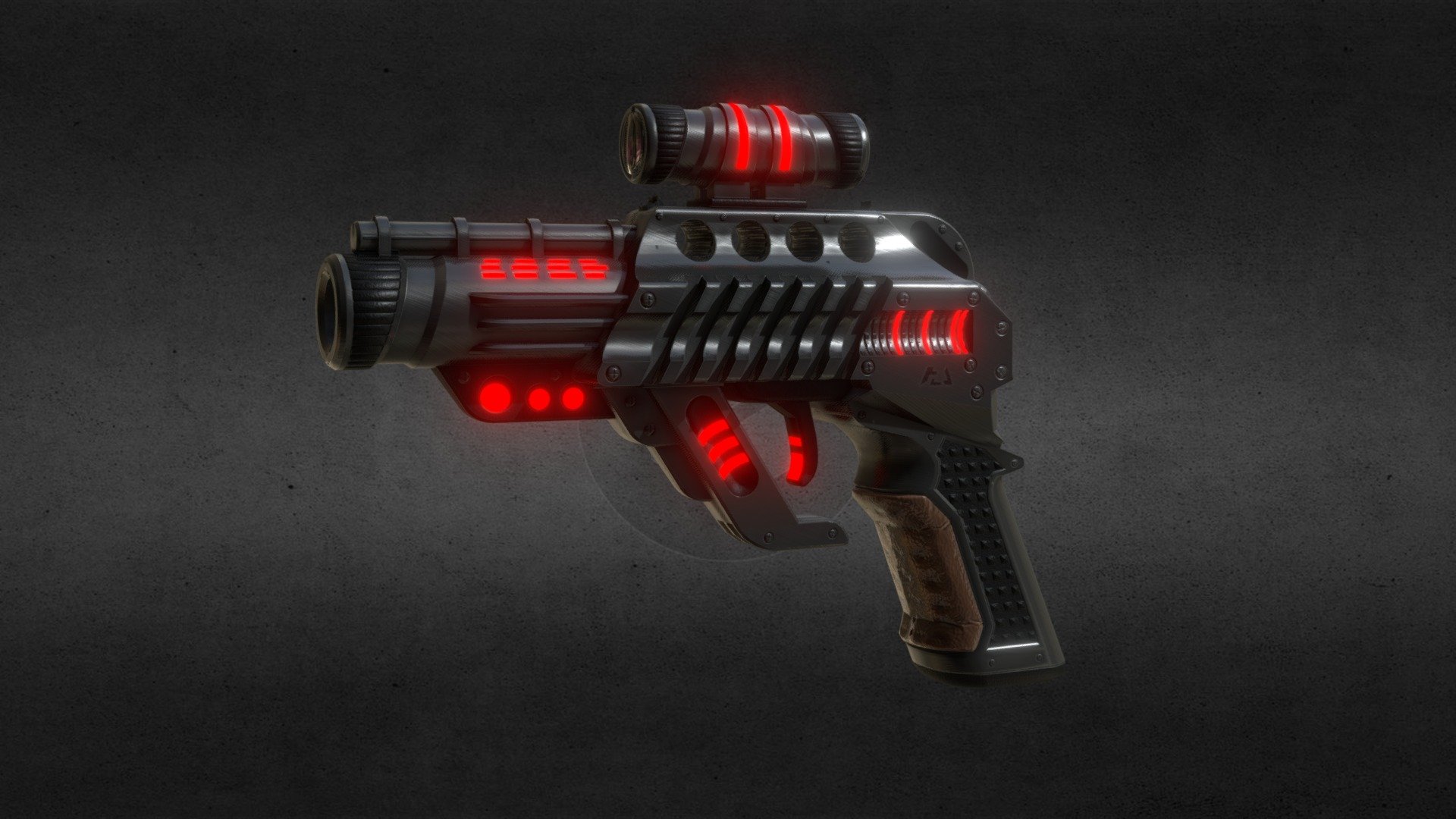 Sci-fi gun, black version - original concept - Buy Royalty Free 3D ...