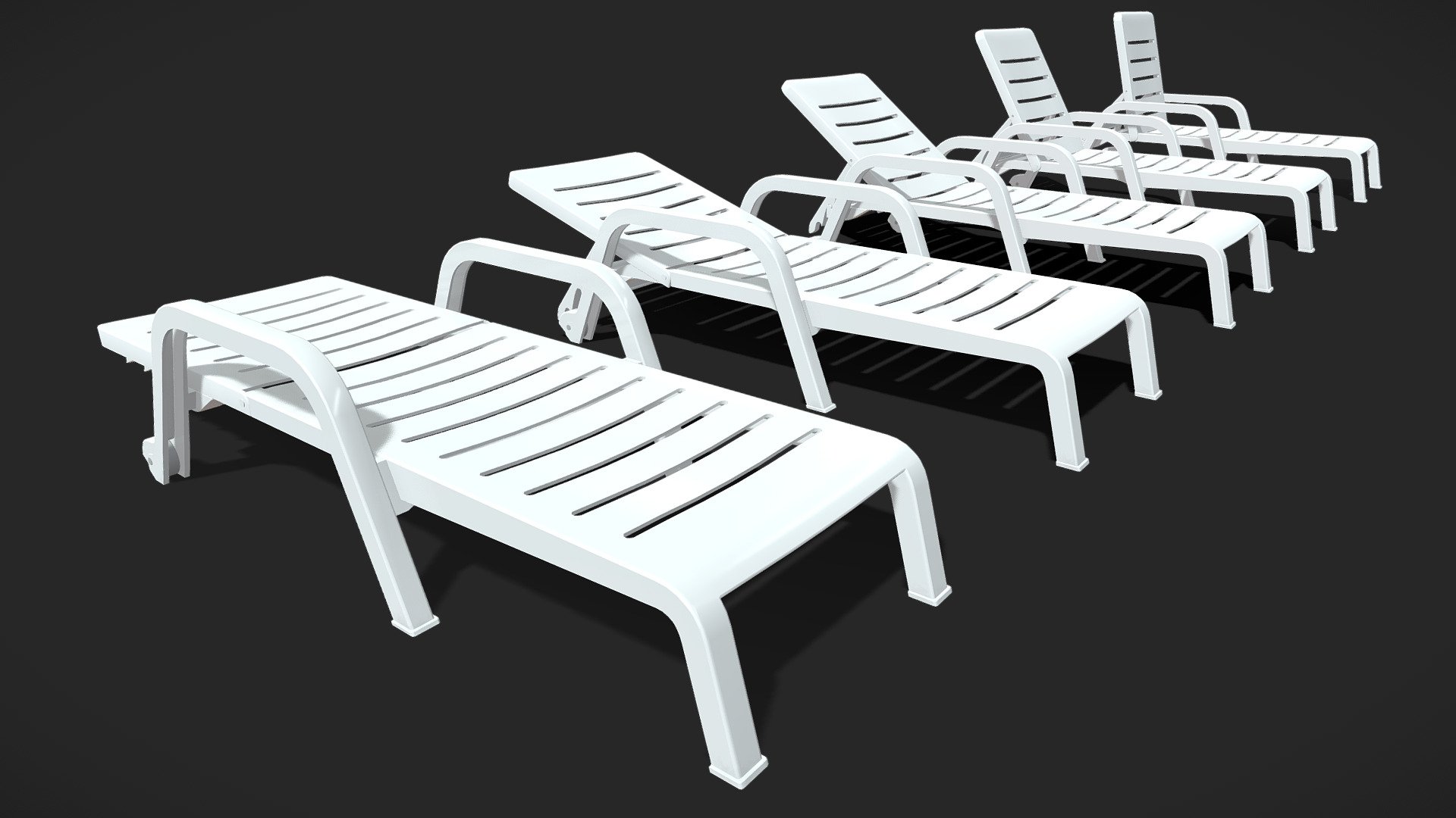 PVC Chaise Lounge Chair - 5 positions - Buy Royalty Free 3D model by ...