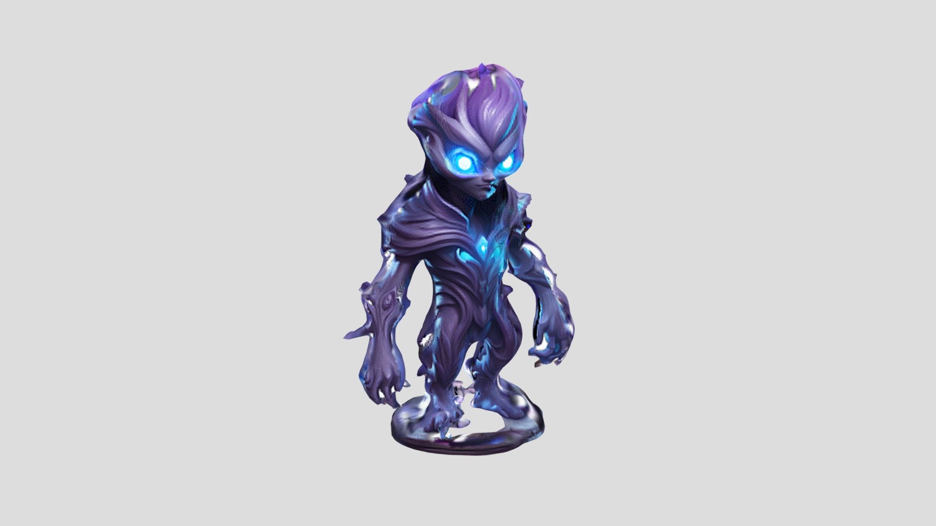 Blue Alien Creature on a Black Background A s - Download Free 3D model ...