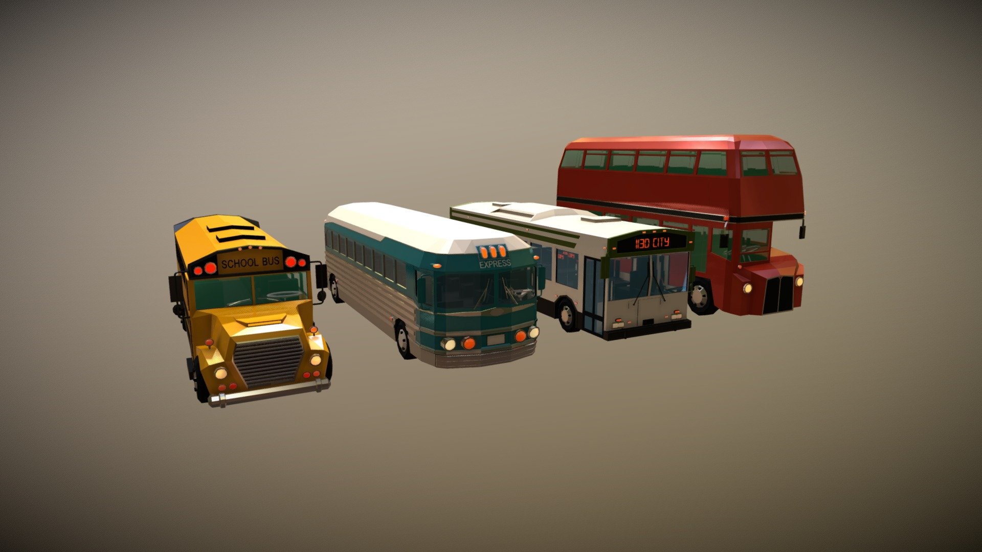 Low Poly Bus Pack - Buy Royalty Free 3D model by Linder-Media [ef11391 ...