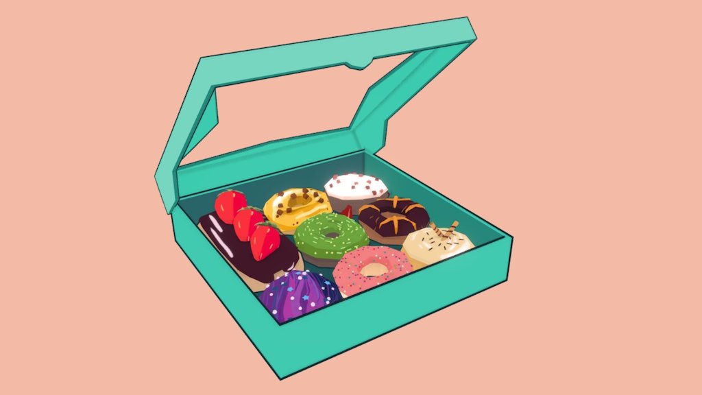 Donut Box - 3D model by jacinta [ef12d65] - Sketchfab
