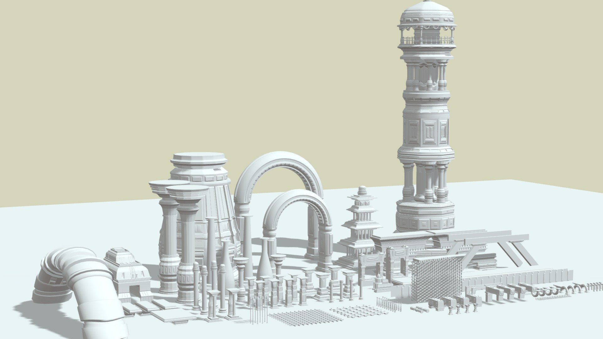 Ancient Arch High-Poly, Film-grade 3d Model Pack - Download Free 3D ...