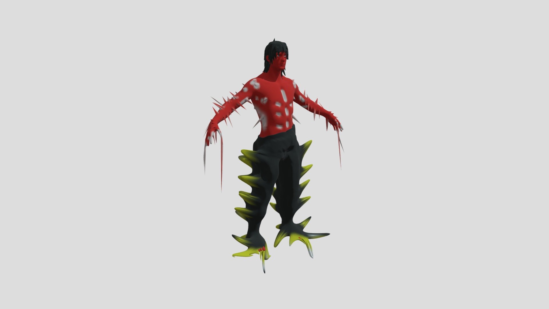 red demon 3d alien monster character model \ - 3D model by ...