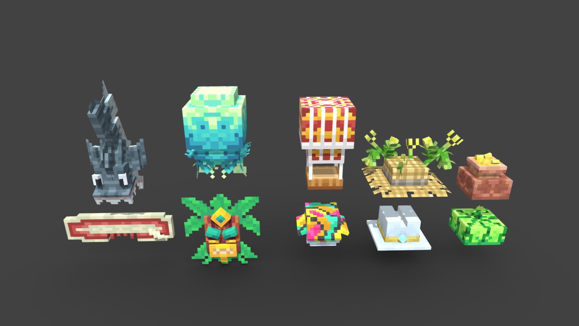 Summer Hats | Made for Minecraft - 3D model by iPlexity [ef1ca72 ...