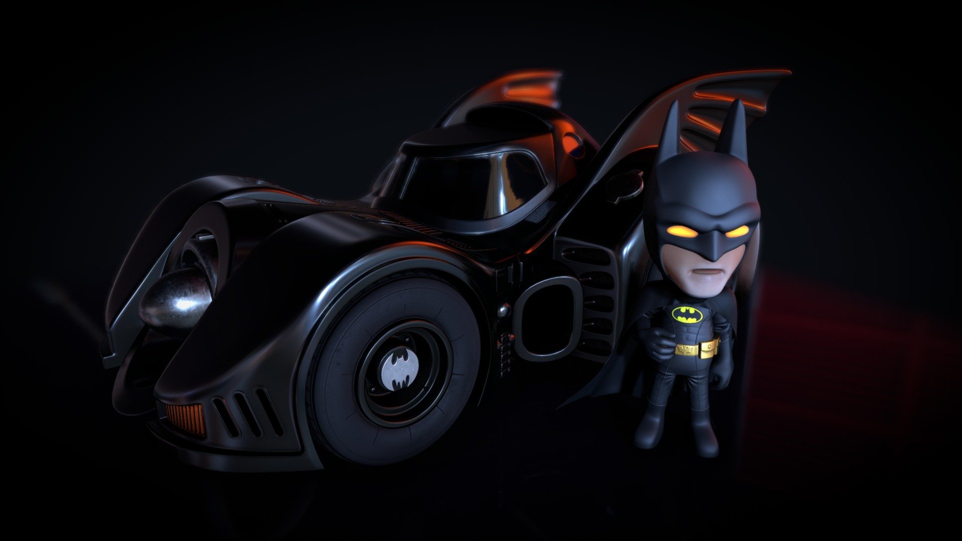 Batmobile and Batman 1989 toy_style - 3D model by giobiancoFB [ef21d70 ...