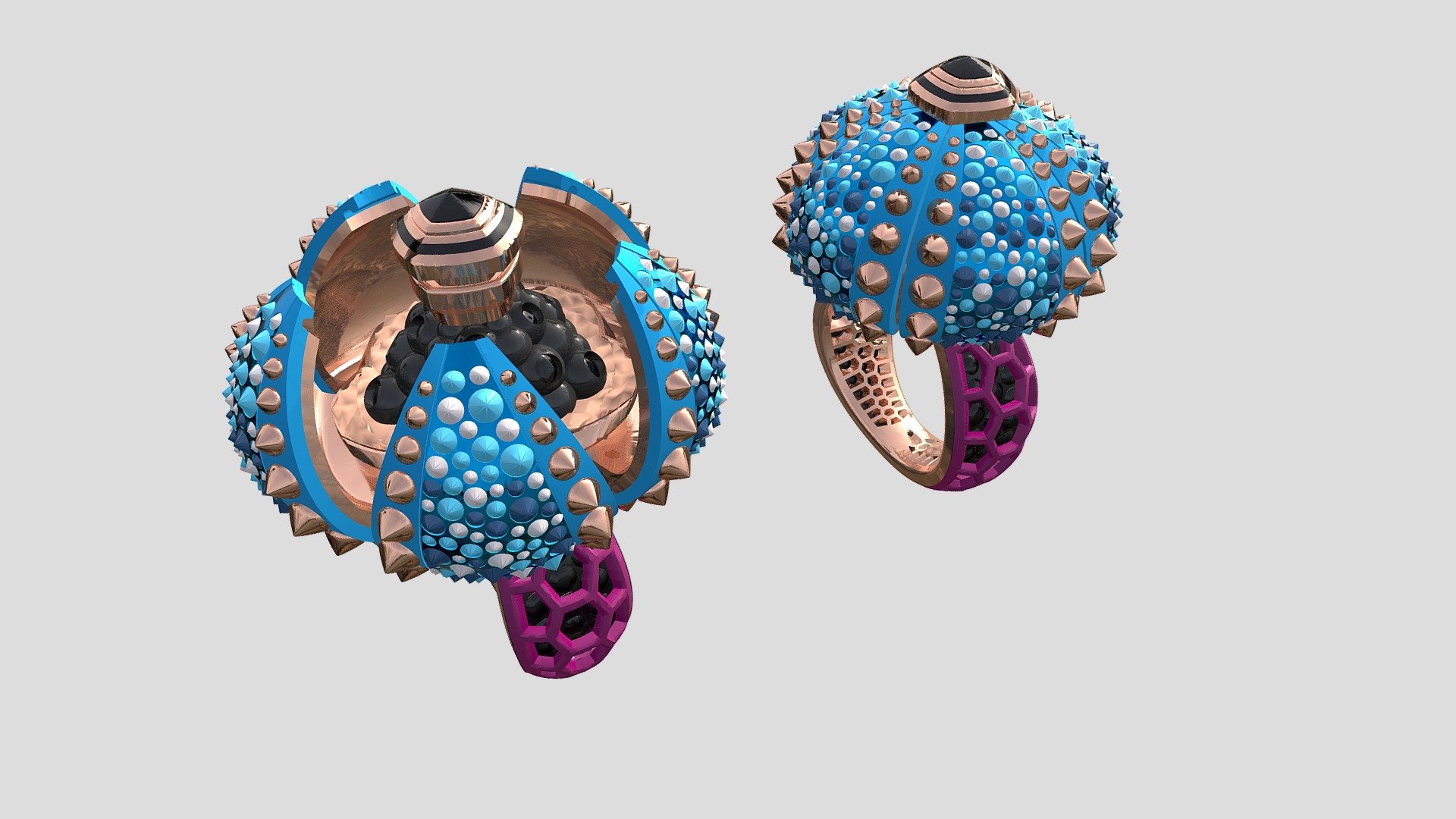 Bague Oursin AR - 3D model by SOLYFONTE (@2saints) [ef27f5a] - Sketchfab