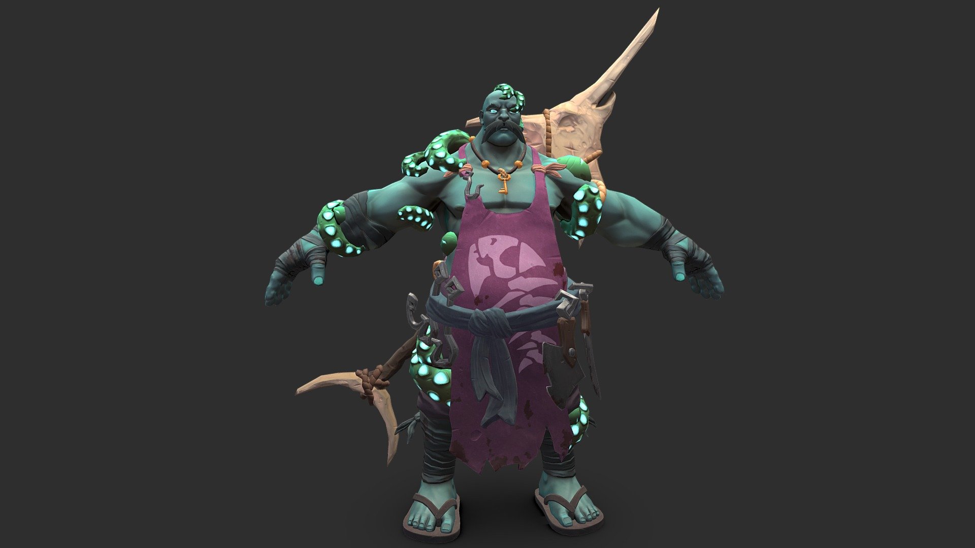 Fisherman Cursed T- Pose - 3D model by JoseDLH [ef289b3] - Sketchfab