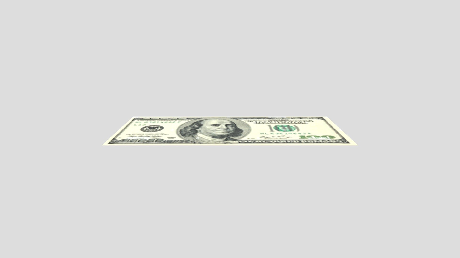 Single hundred dollar bill - 3D model by Arcadia (@Arcadia_) [ef298b3 ...