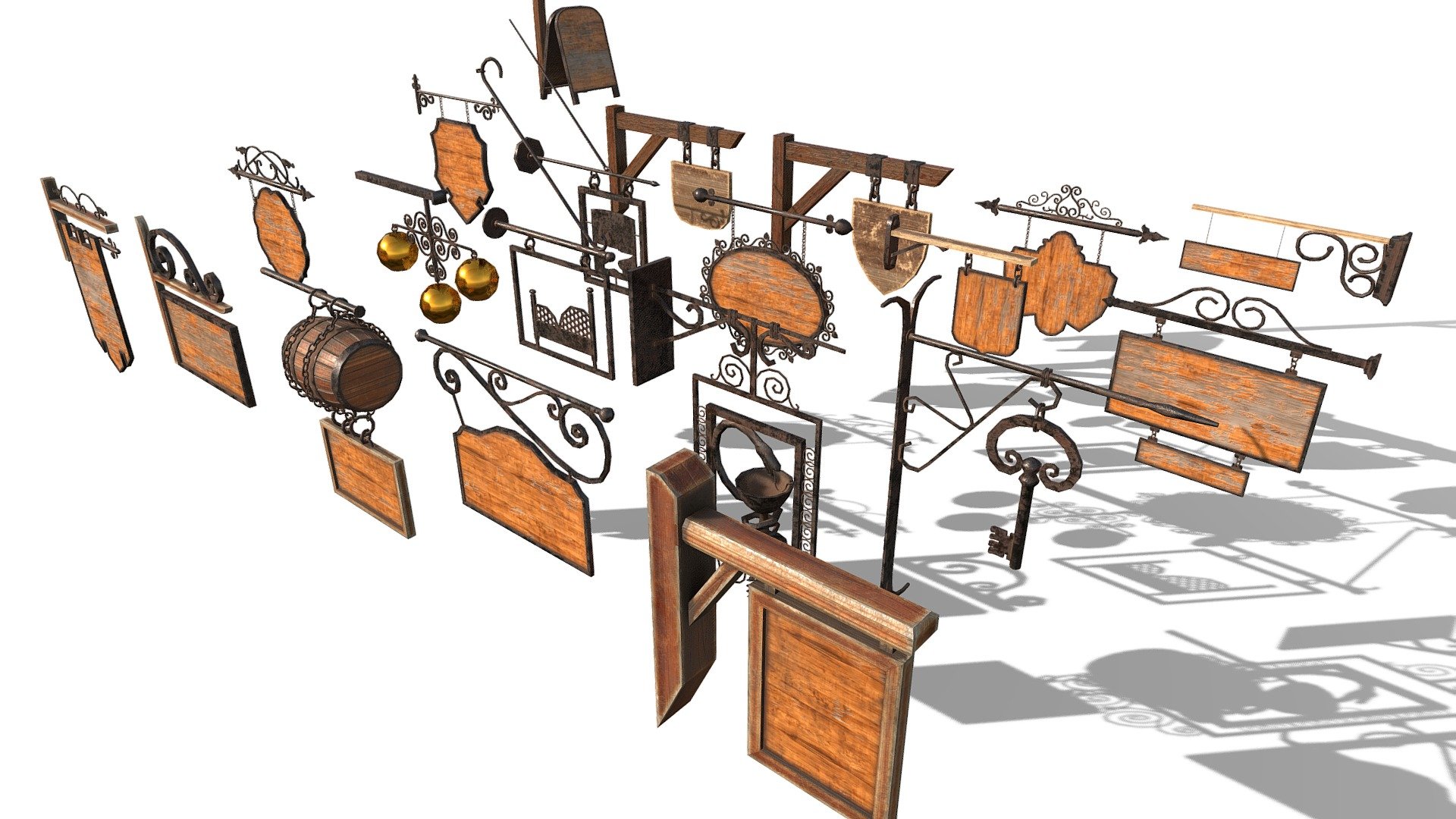 Old Medieval Signs Collection - Buy Royalty Free 3D model by Studio Lab ...
