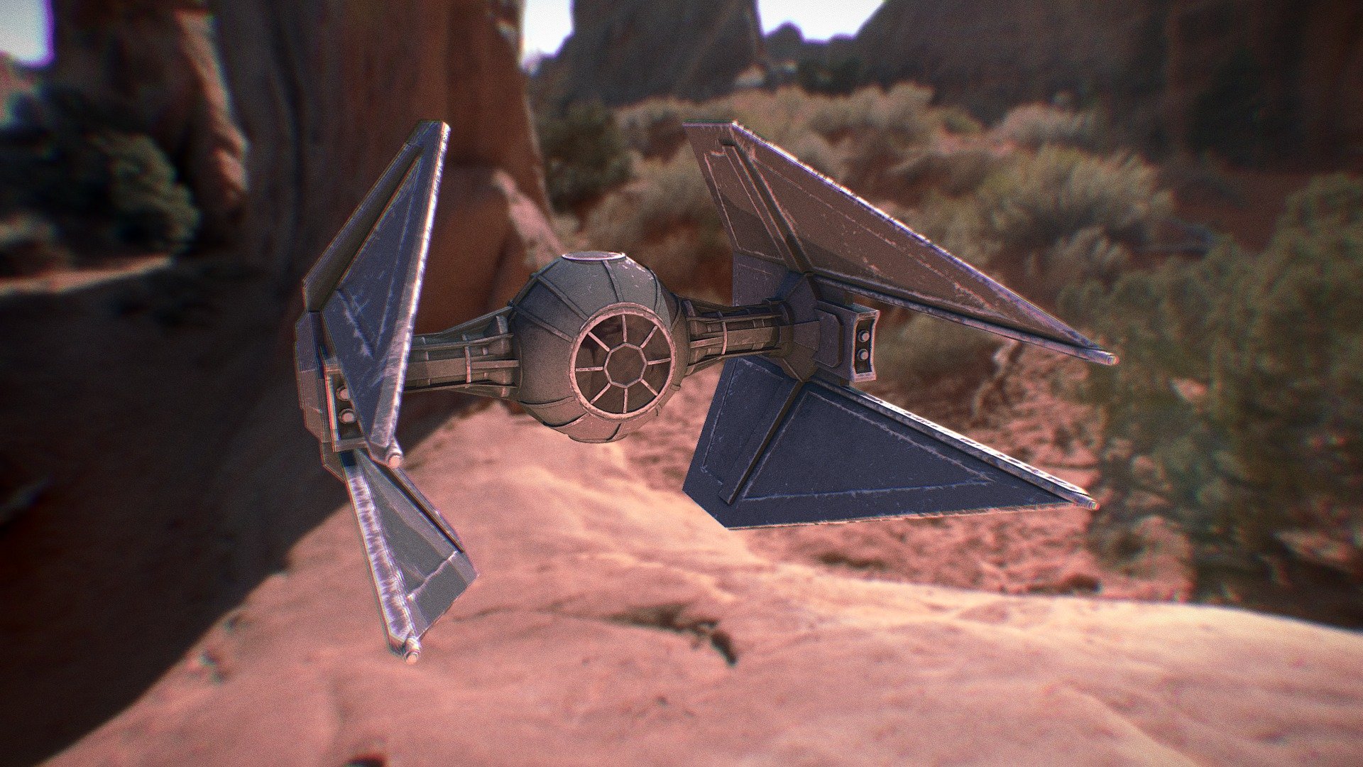 Tie Interceptor with Grungy Paint Job - 3D model by liitransfield ...