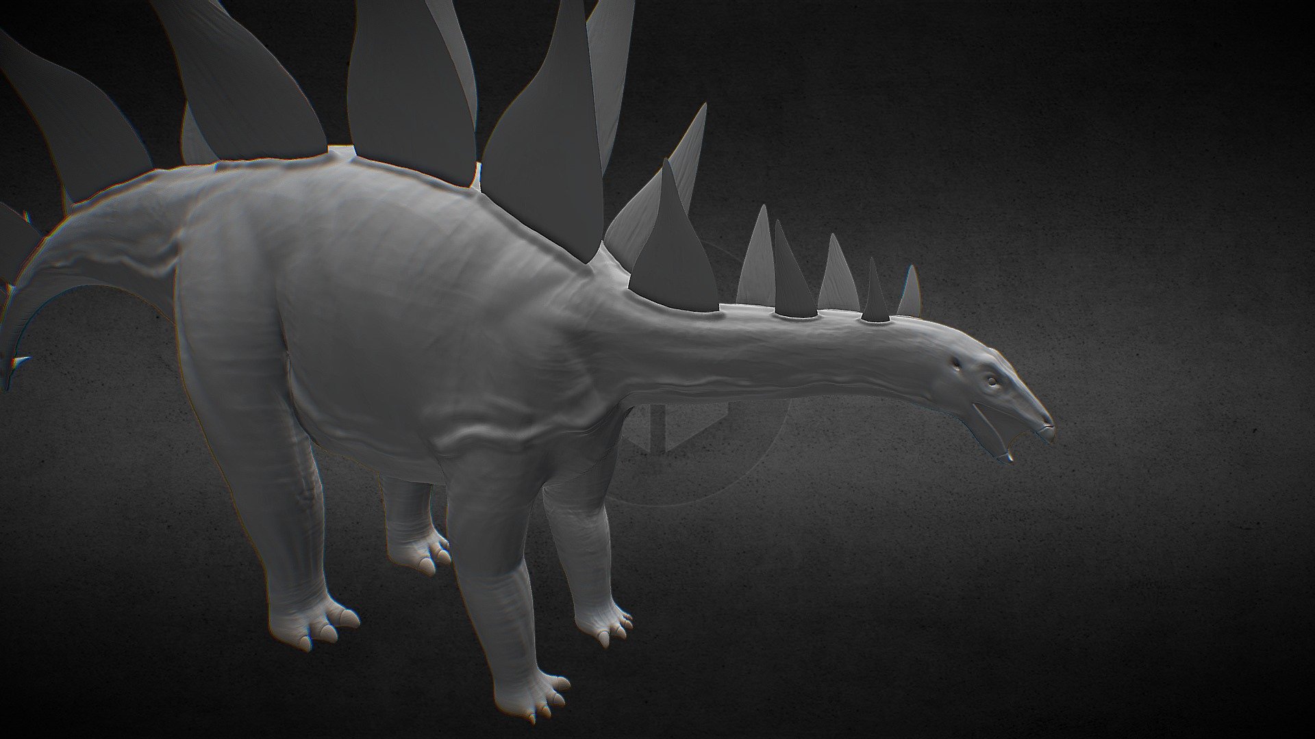 Sculpted Wrinkles Stegosaurus Base Model - Buy Royalty Free 3D model by ...