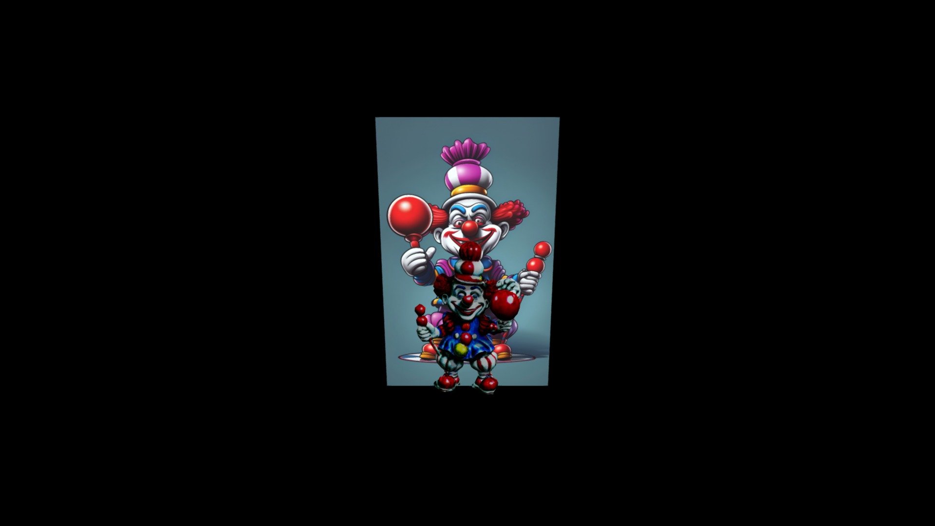 Clown with Red Ball and Cane A cartoonish clo - Download Free 3D model ...