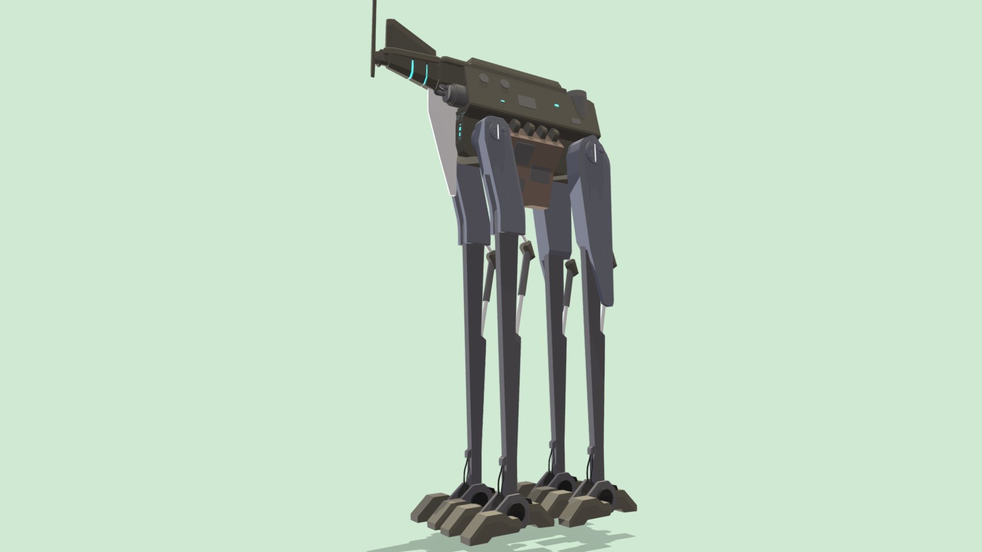 Low-Poly Robot Walker (Rigged For Animation) - 3D model by OblixStudio ...