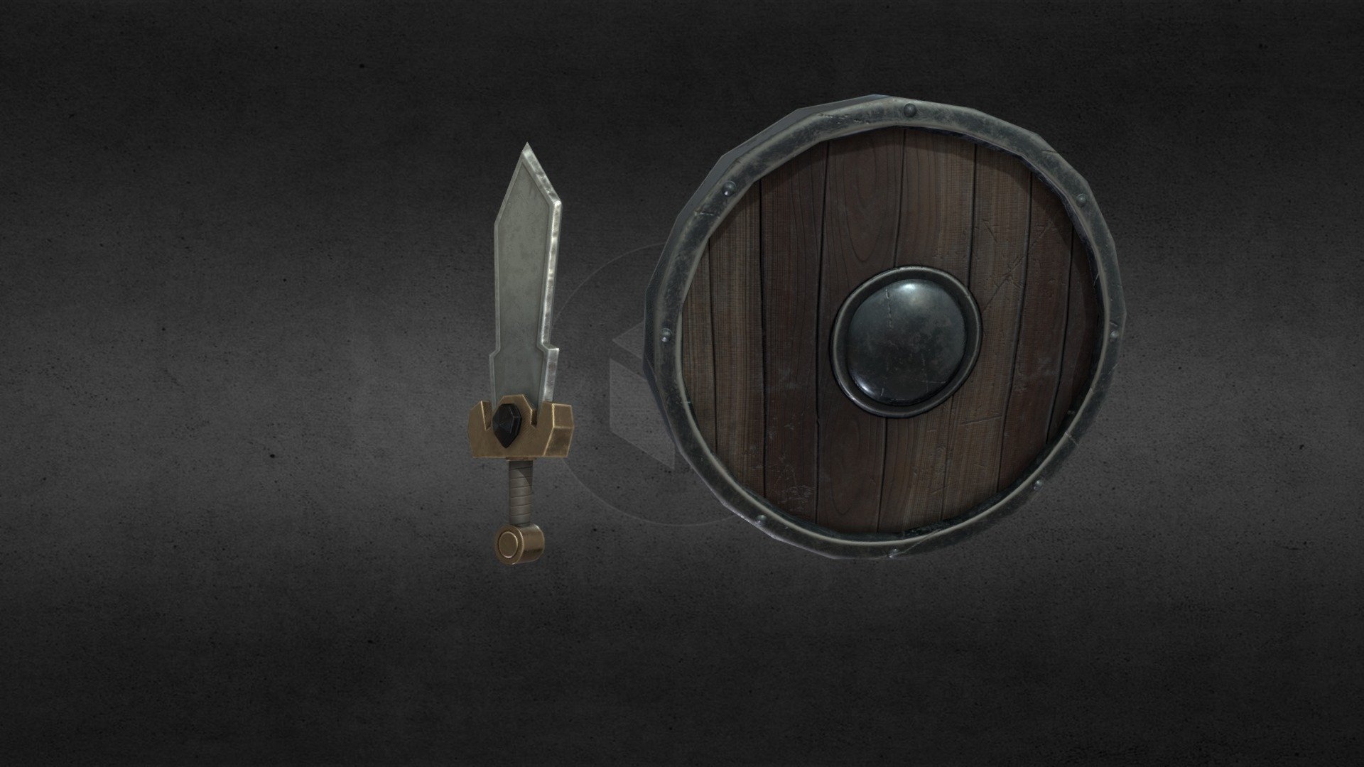 SWORD AND SHIELD - 3D model by ninel_frolova [ef4fac9] - Sketchfab