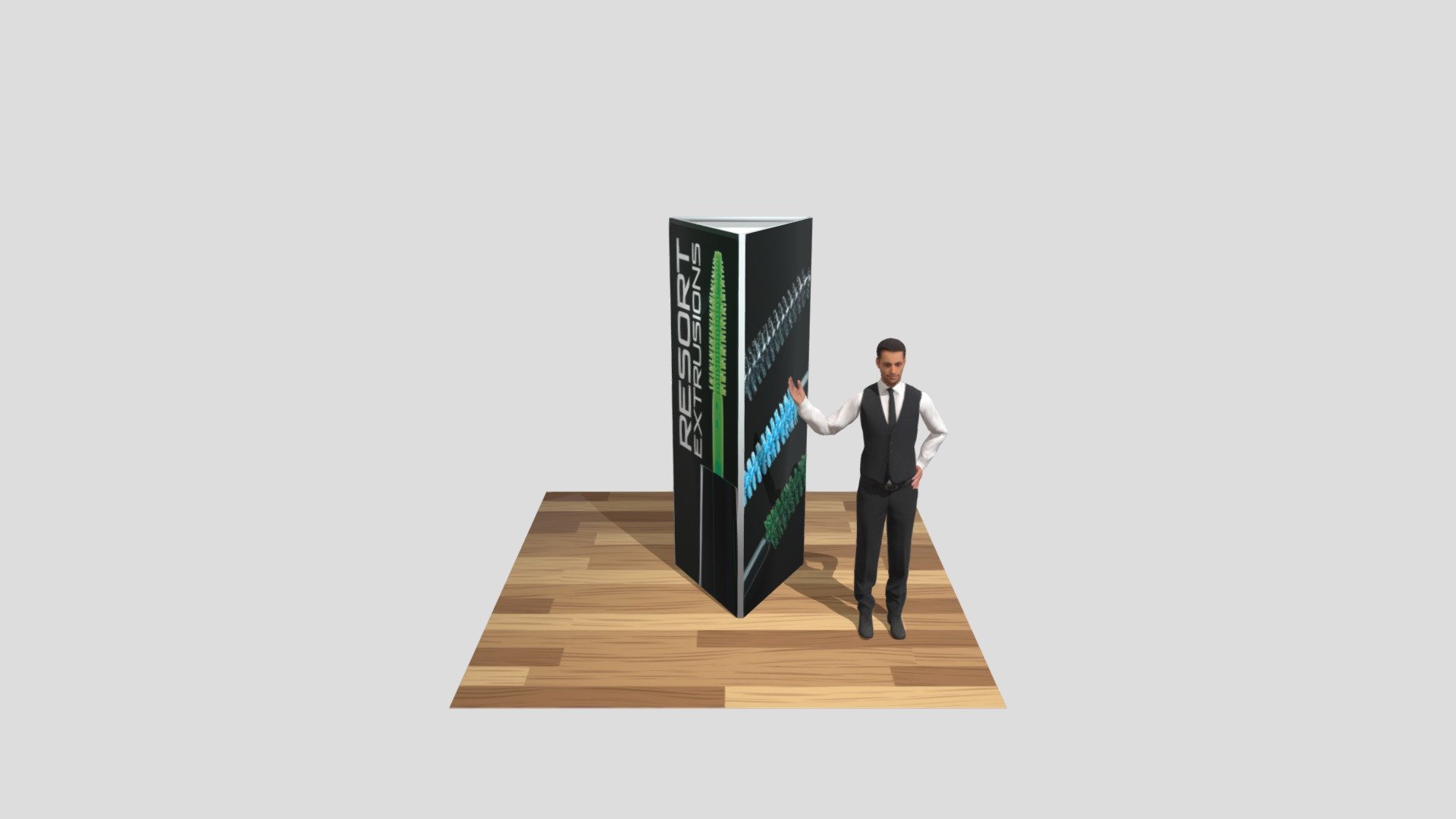 3ft x 8ft Big Sky Tension Fabric Triangle Tower - 3D model by ...