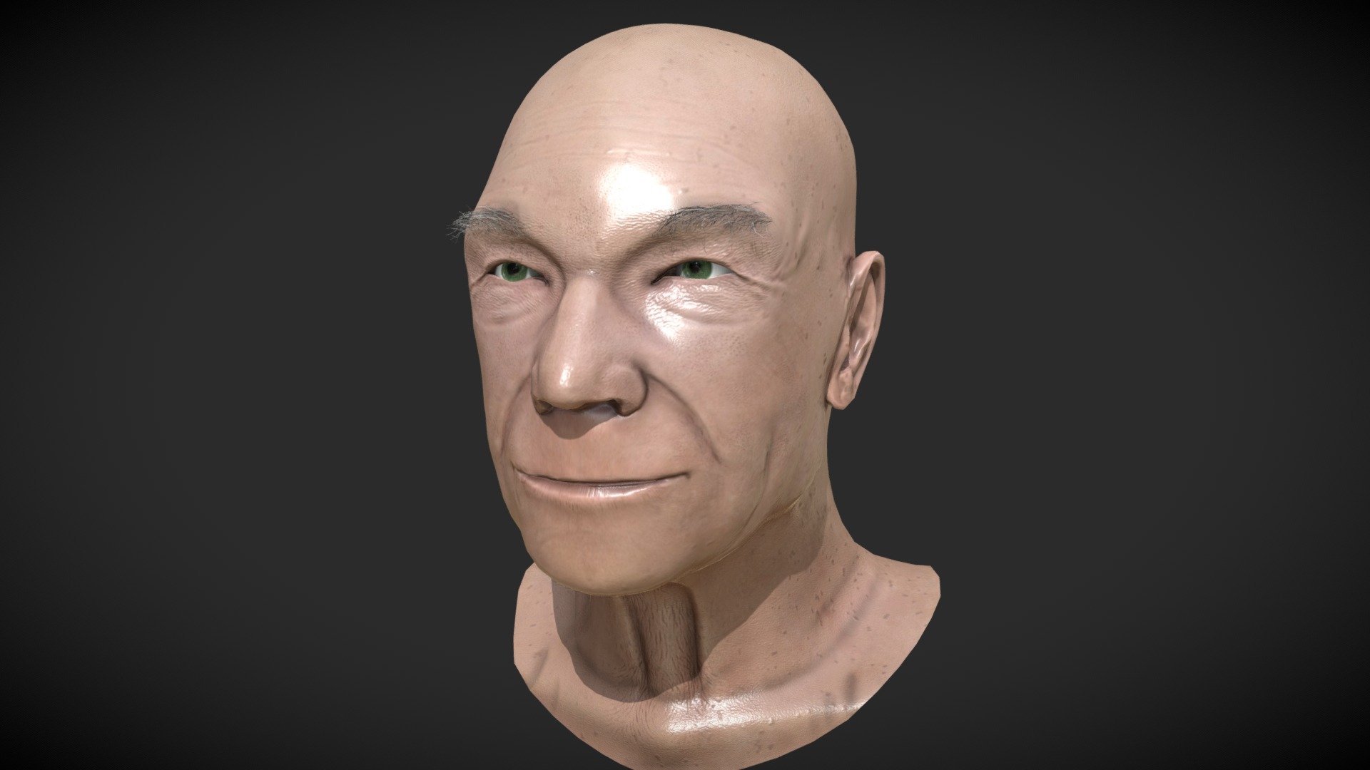 Patrick Stewart Bust - 3D model by Hunter Wiltse (@hunterwiltse ...
