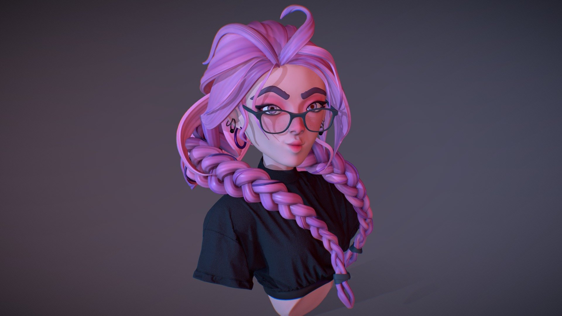 Pink Headed Girl - 3D model by move.run.stop [ef6d4e8] - Sketchfab