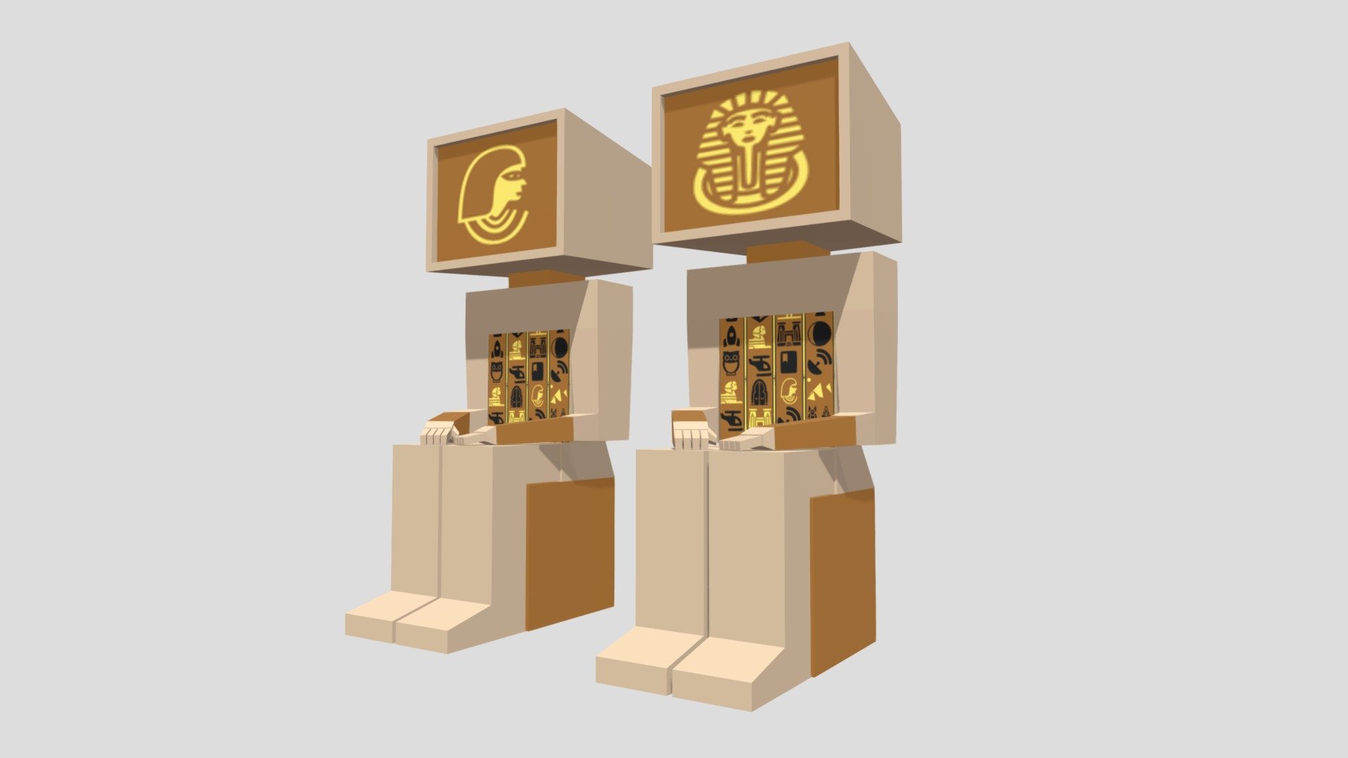 Modern Pharaoh statues - 3D model by MotazinVR (@mumen.osman) [ef78e63 ...