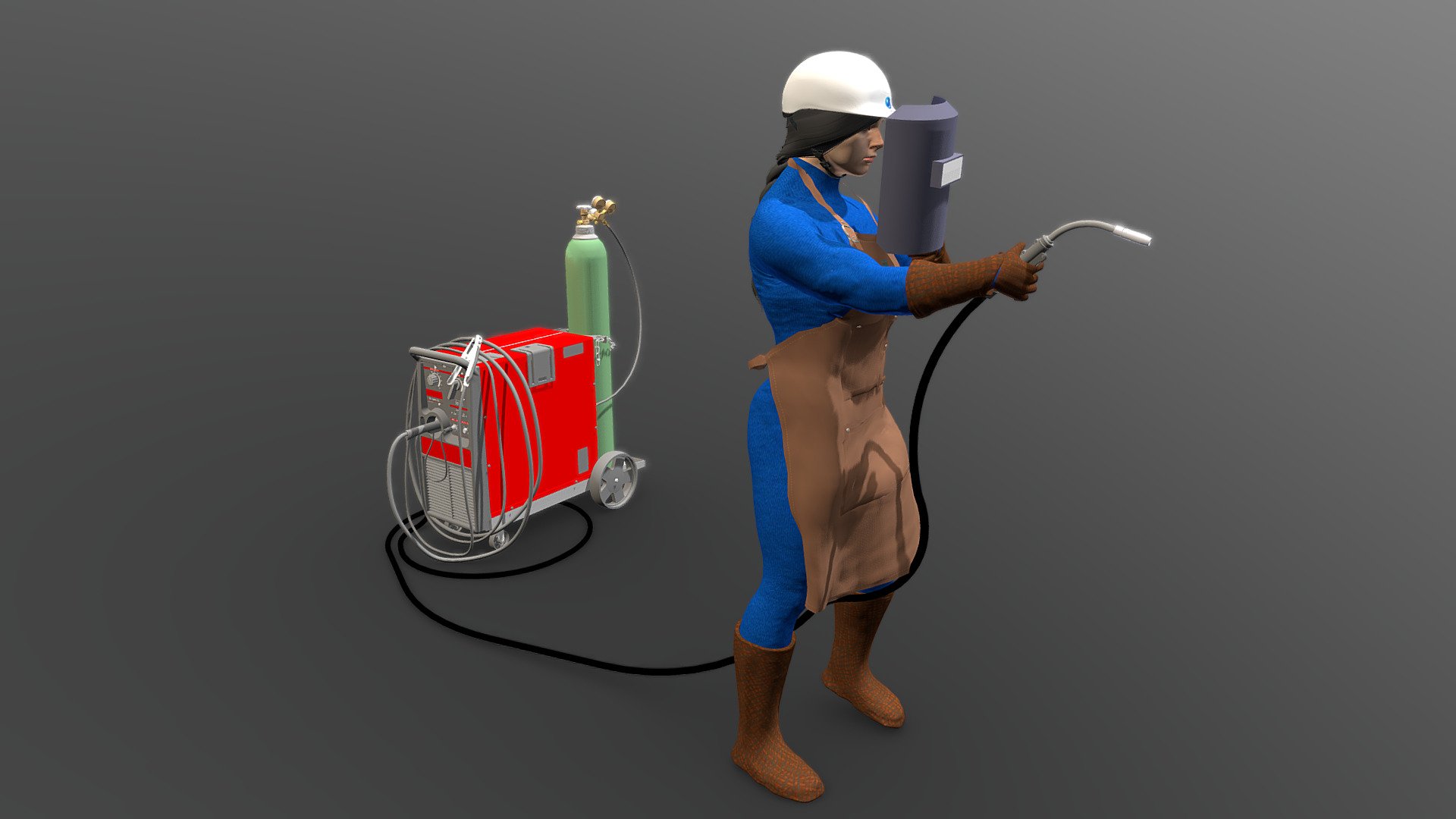 009 Female Worker Welder 07 - Download Free 3D model by grewe.juergen ...