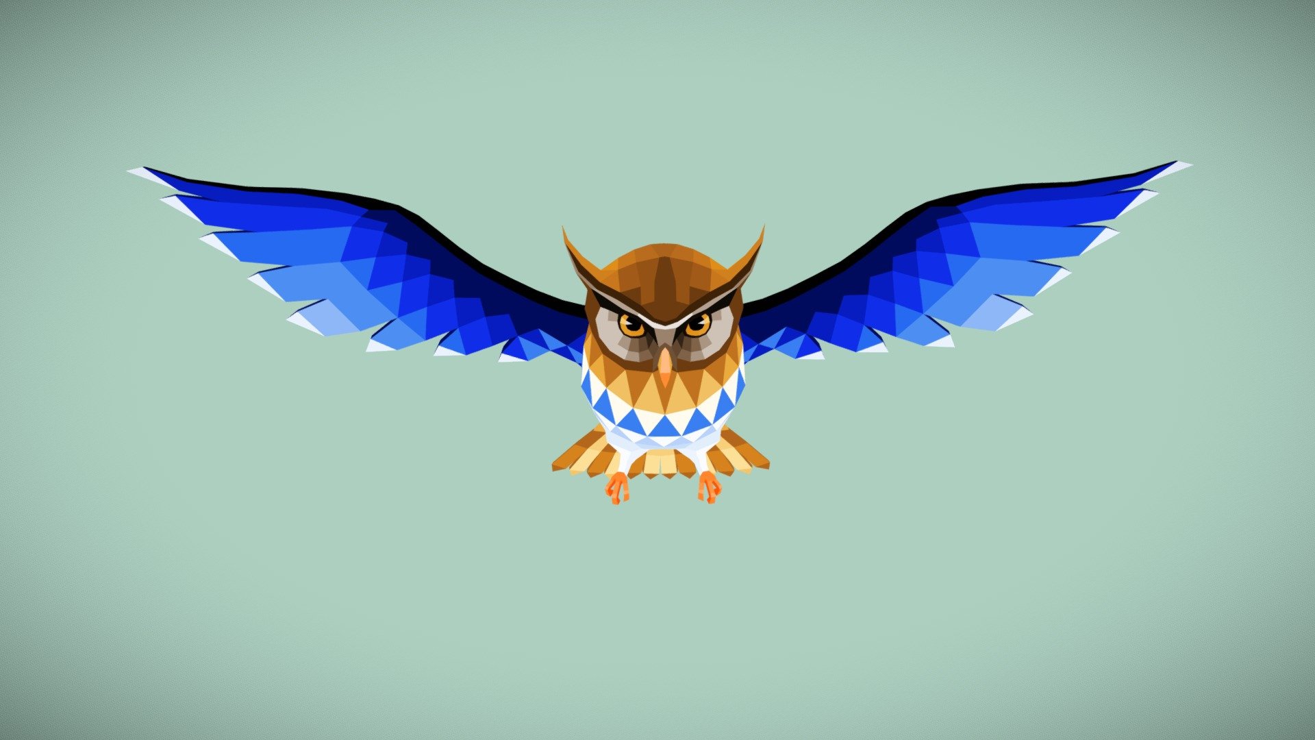 LowPoly Owl - pX Poly Paint script for 3ds Max - Download Free 3D model ...