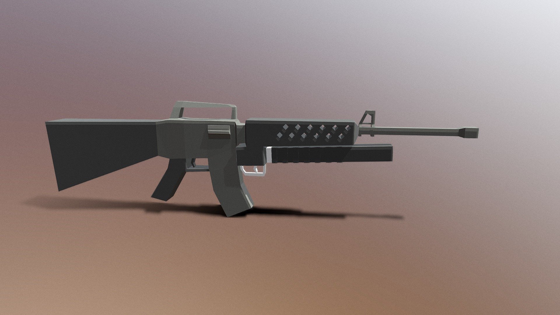 Lowpoly Rifle - M16M203 Predator Combo - Download Free 3D model by ...
