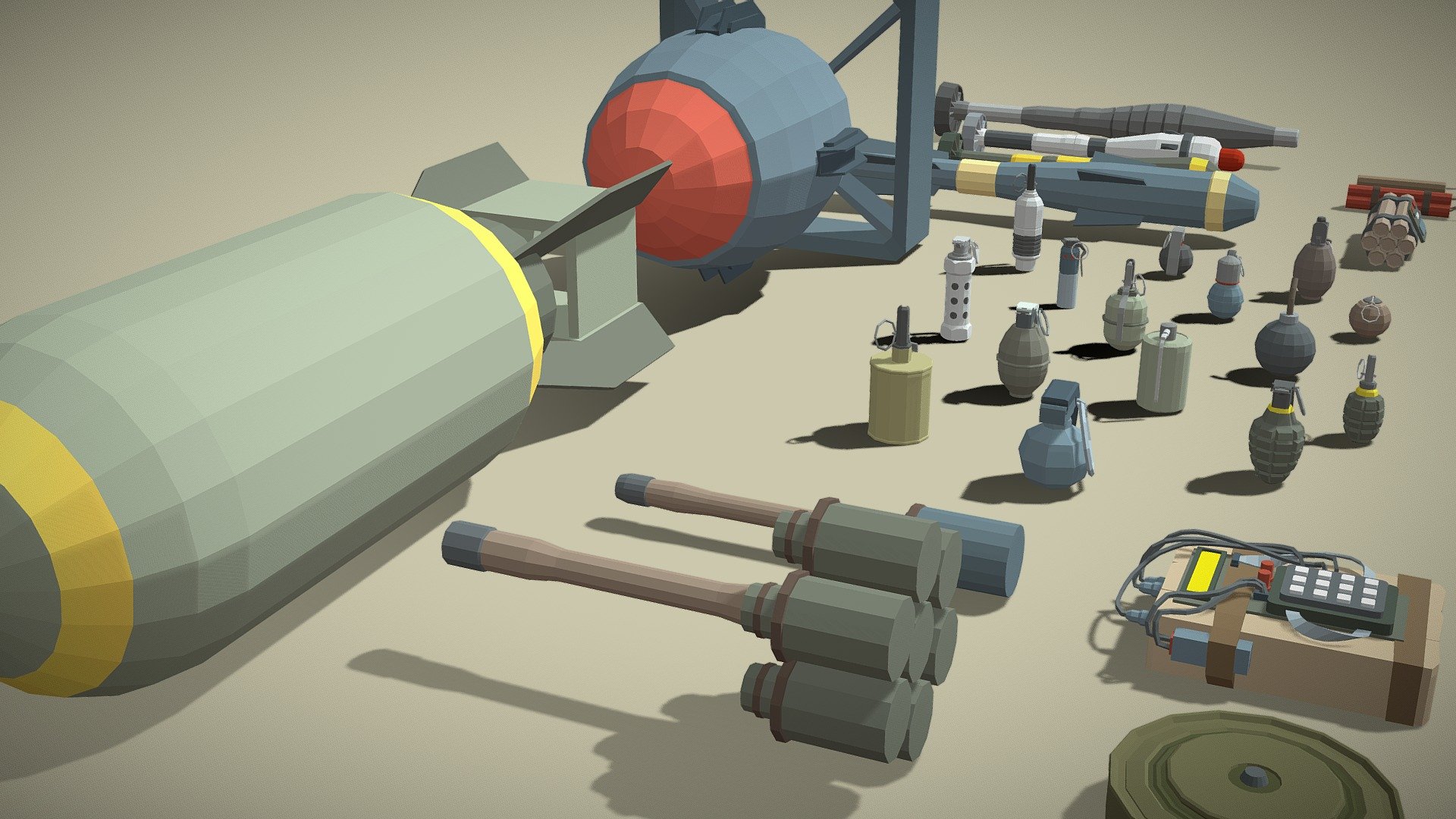 Weapons Pack - Bomb - Buy Royalty Free 3D model by PolyOne Studio (@polyone) [ef90baa ...