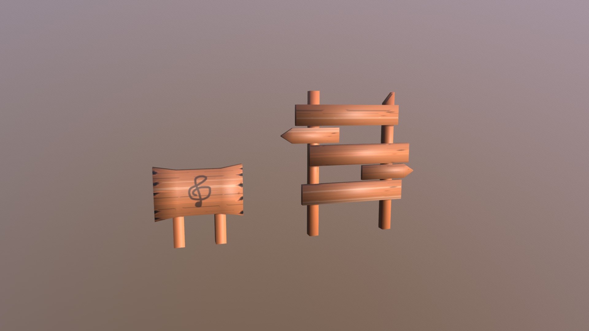Wooden Signs - 3D model by Iago Martins (@iaamartins) [ef912b6] - Sketchfab
