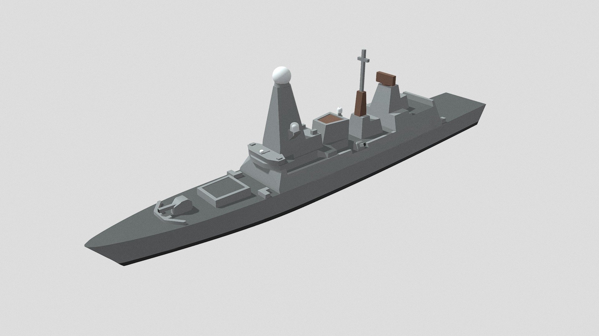 British destroyer Daring-class - 3D model by spline.3d [ef9e7b8 ...