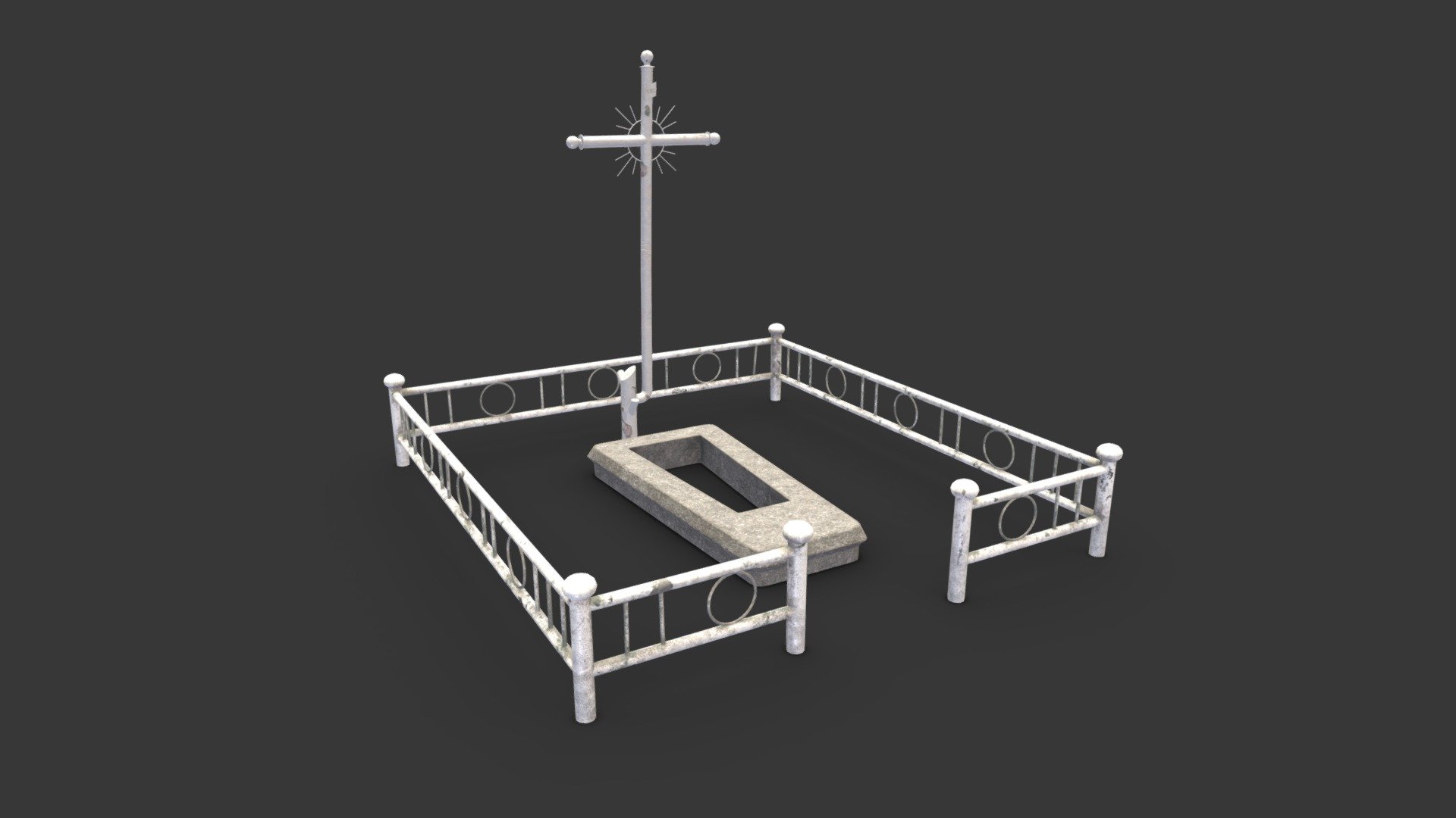 White Fenced Grave | Game Assets - Buy Royalty Free 3D model by ...