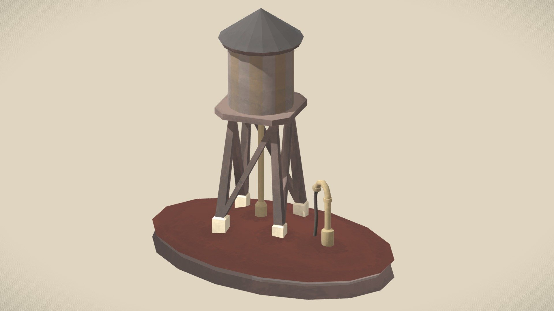 Western Water Tower | Stylized Toon Assets - Download Free 3D model by ...