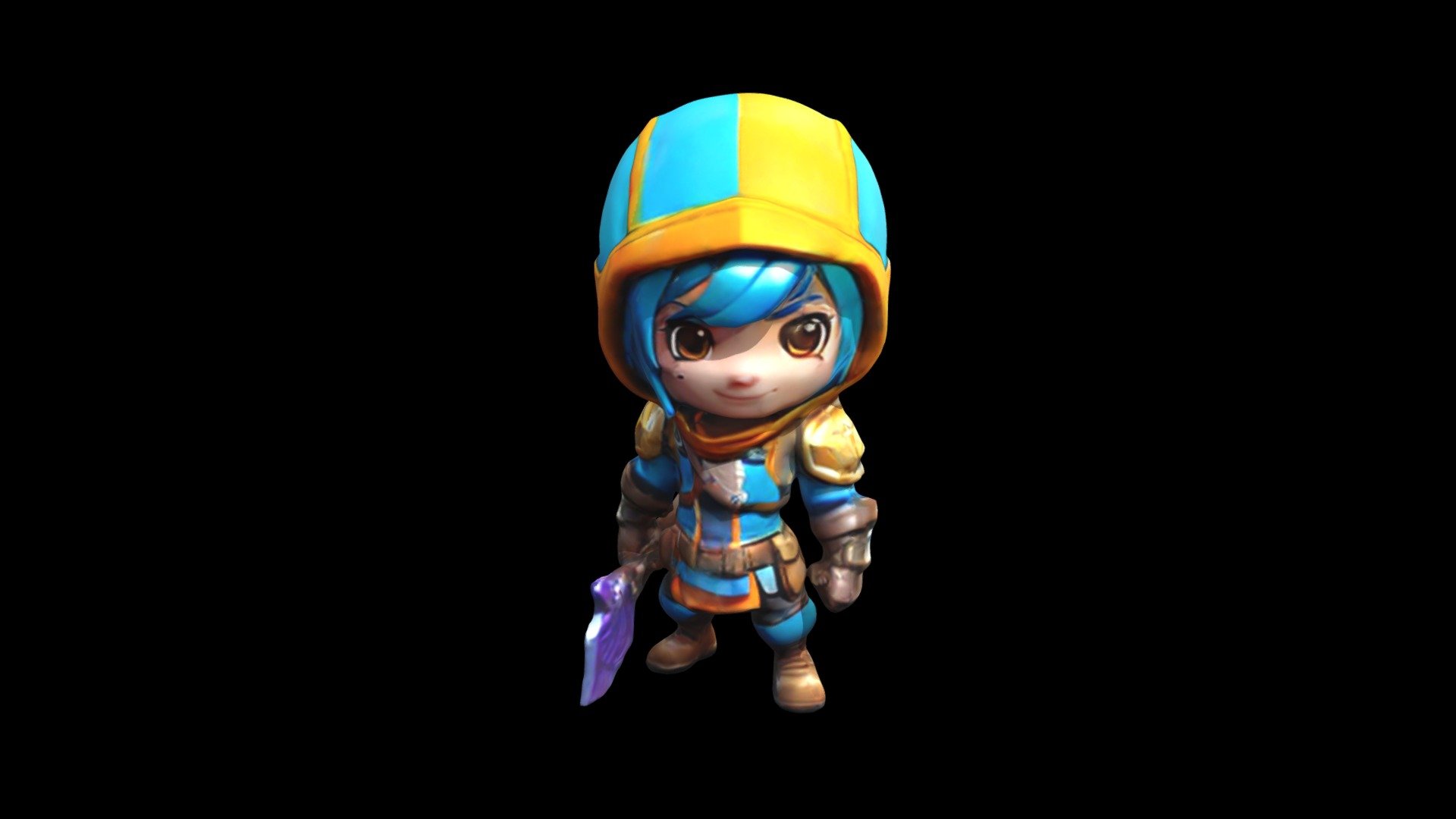 "Melee Maneuvers Chibi Girl Colorful warrior wit - Download Free 3D ...