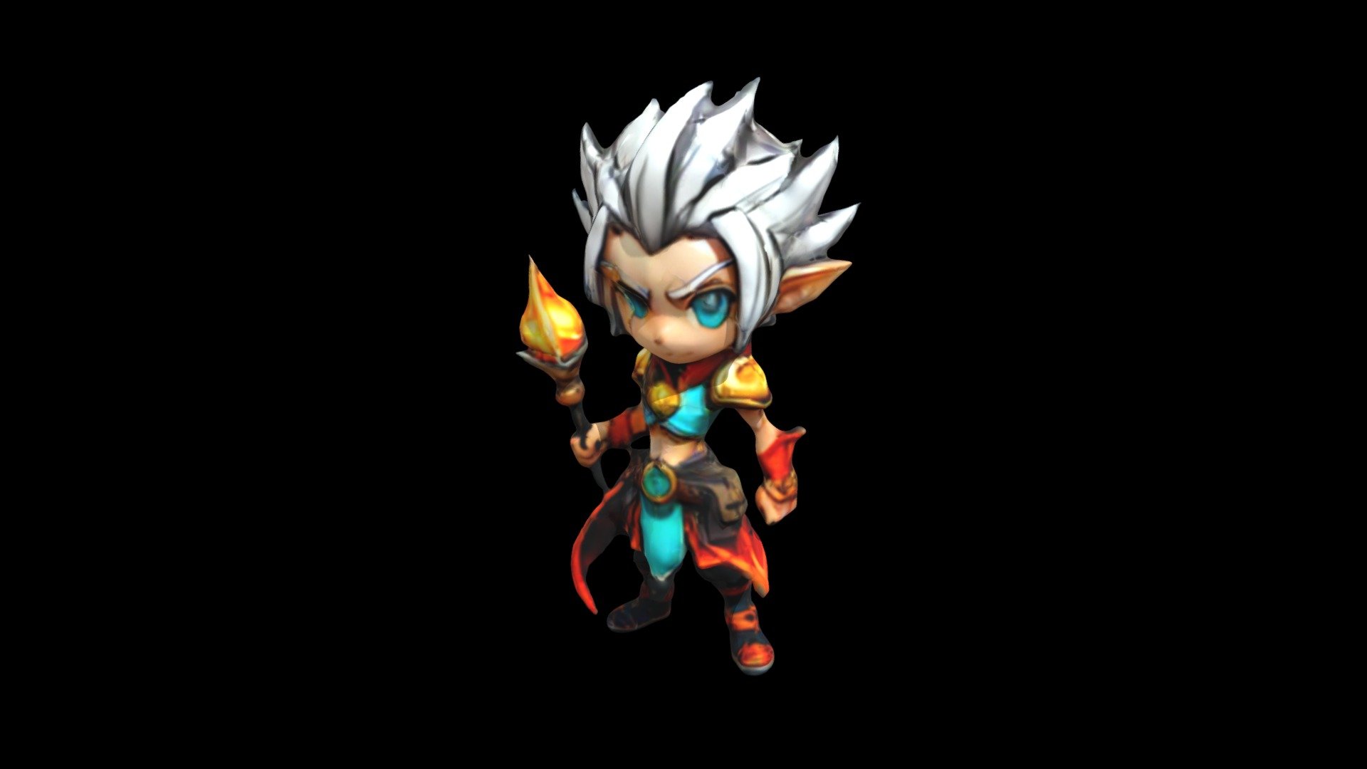 Ancient white-haired elf warrior with a blue gar - Download Free 3D ...