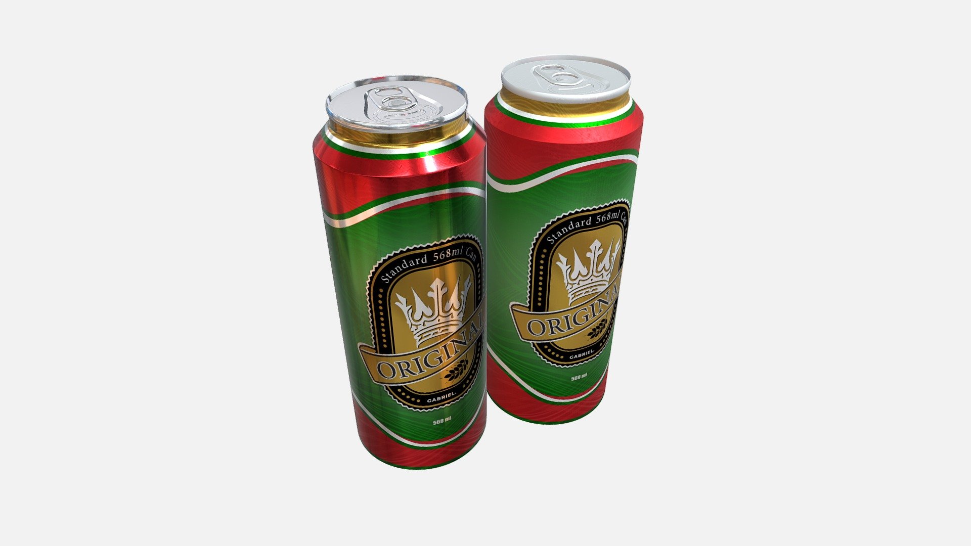 568 ml Standard Beverage Cans - Matte and Glossy - Buy Royalty Free 3D ...