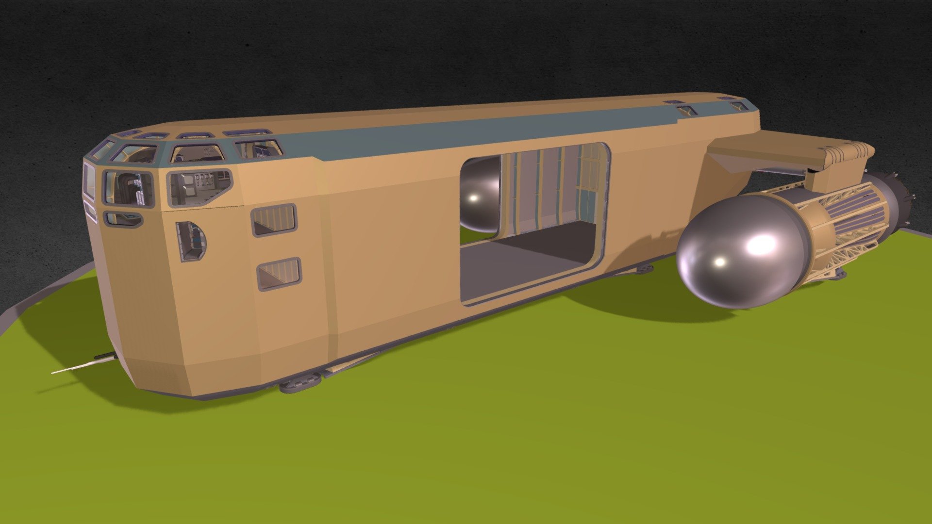 Cargo Ship with Interiors (Landed) - Download Free 3D model by WideFoot ...
