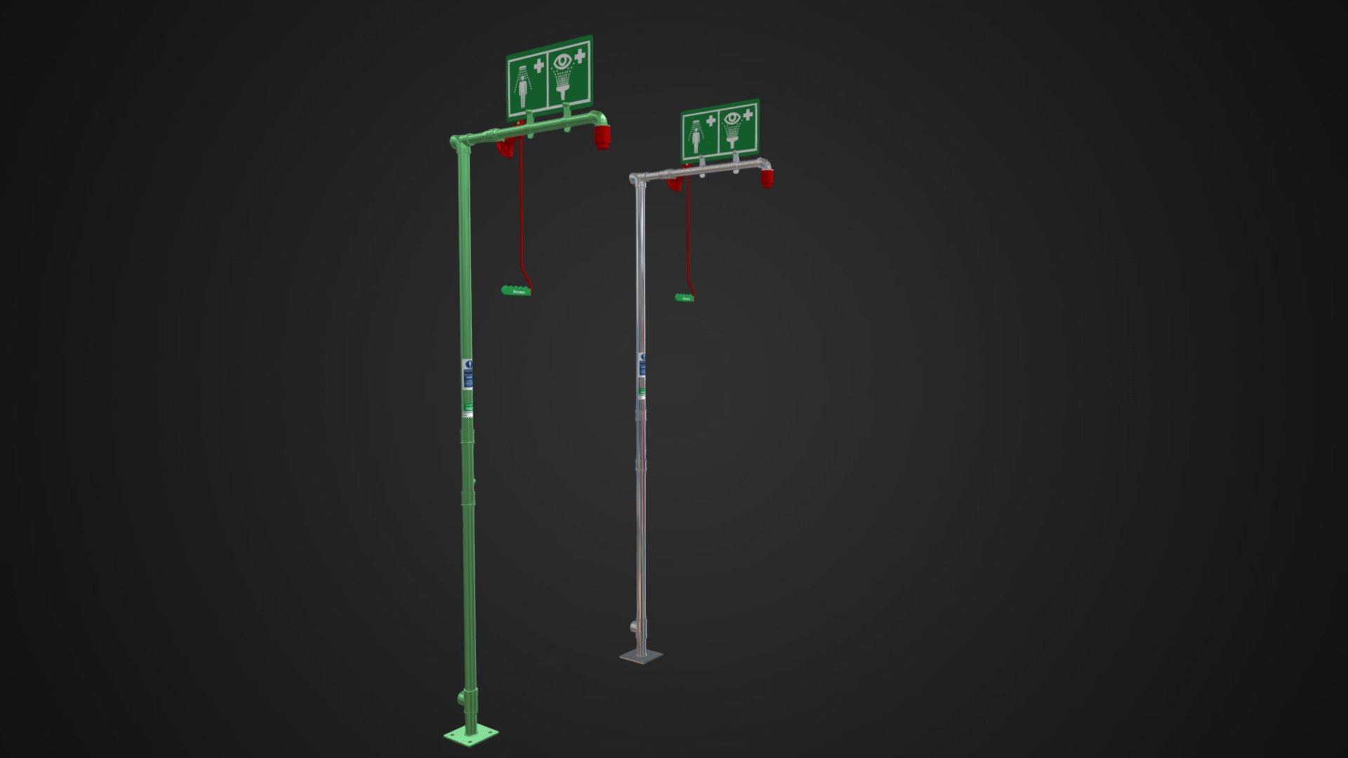 18G Unheated Emergency Safety Shower - 3D model by justrite [efc54ed ...